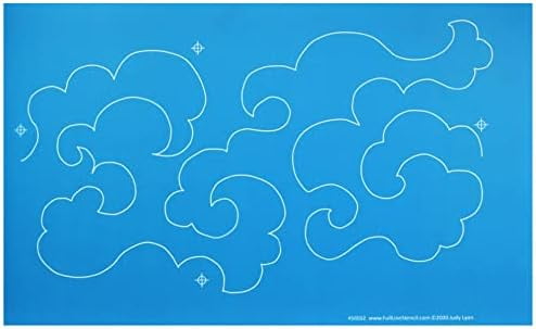 Cloudy Skies - Edge to Edge Stencil, Continuous Line Template for Free ...