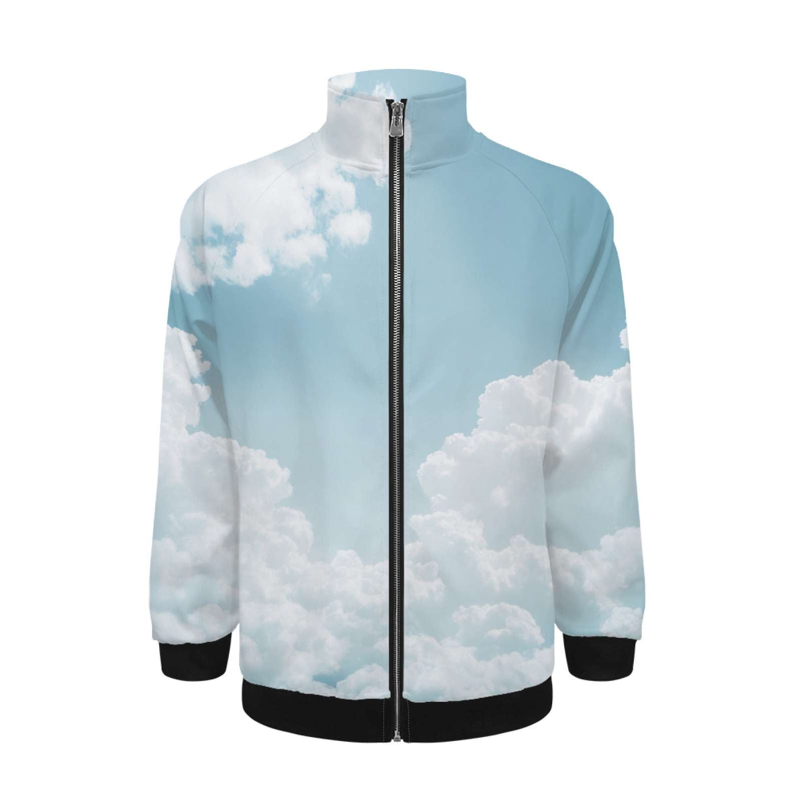 Cloudy Sky Blue Print Jacket Men's Street Cool Long Sleeves Coat ...
