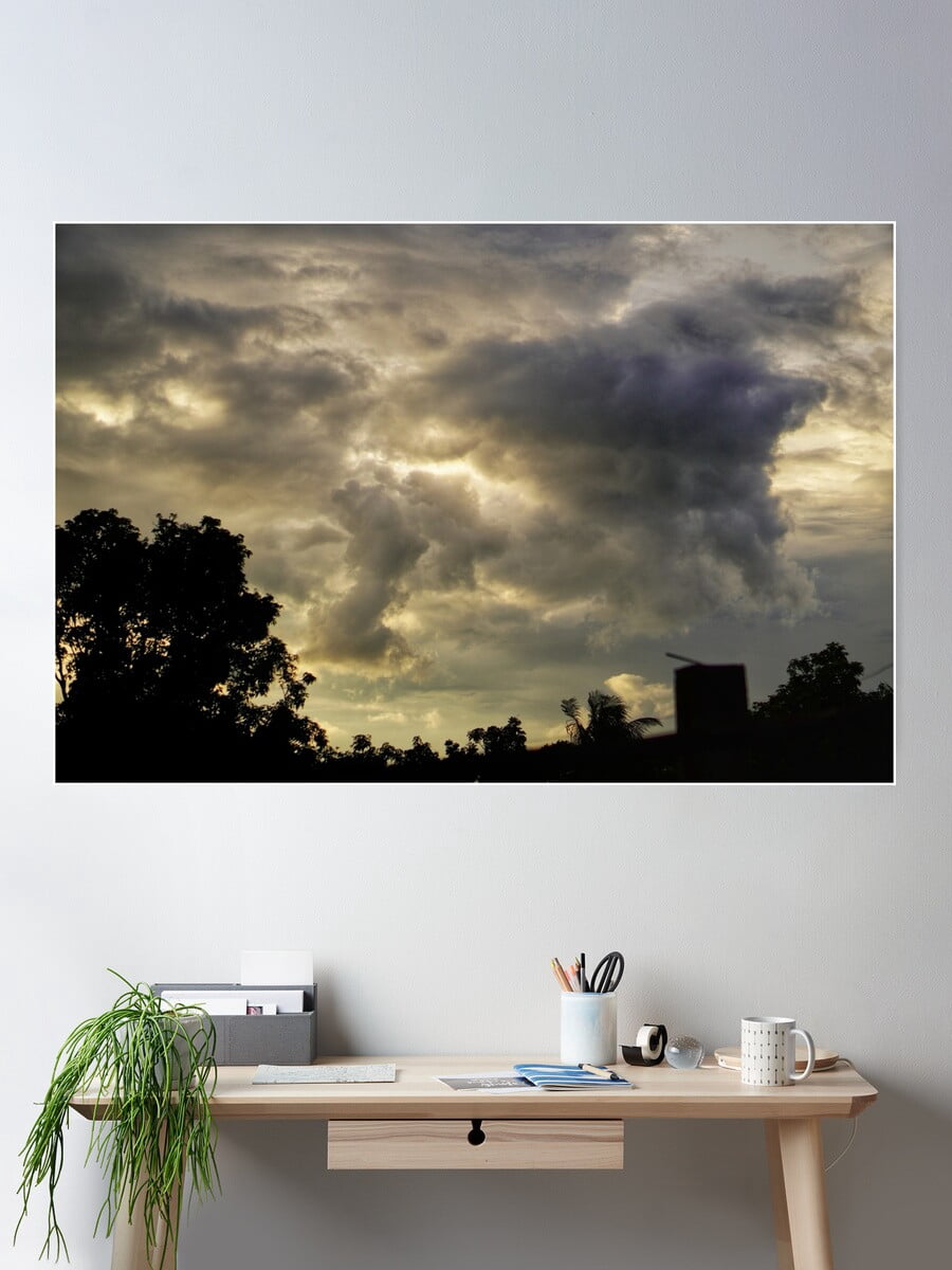 Cloudy Sky Poster Wall Art, Modern Wall Decor For Living Room Bedroom ...