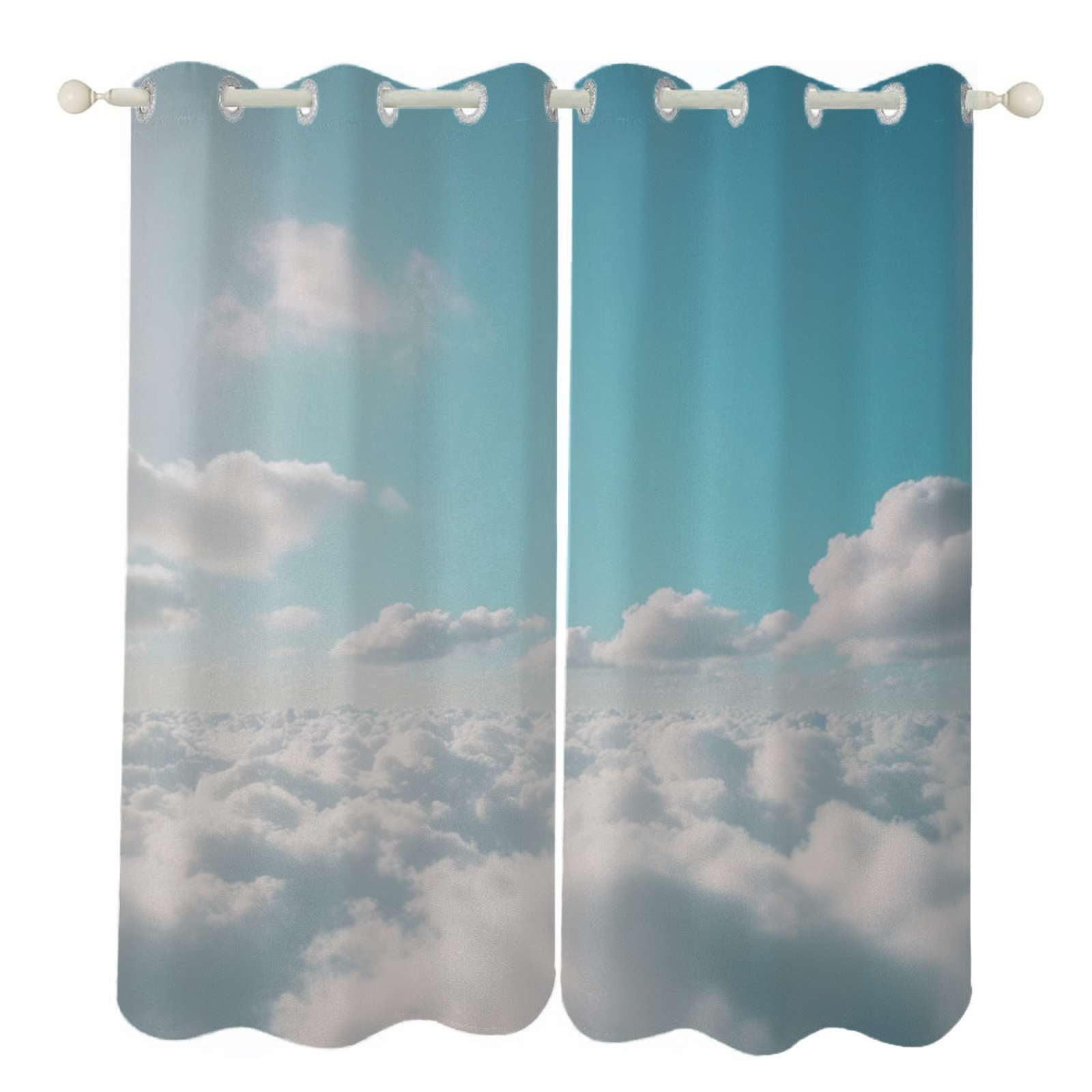 Cloudy Sky Print Sunshade Curtains Home Bedroom Living Room Dining Room ...