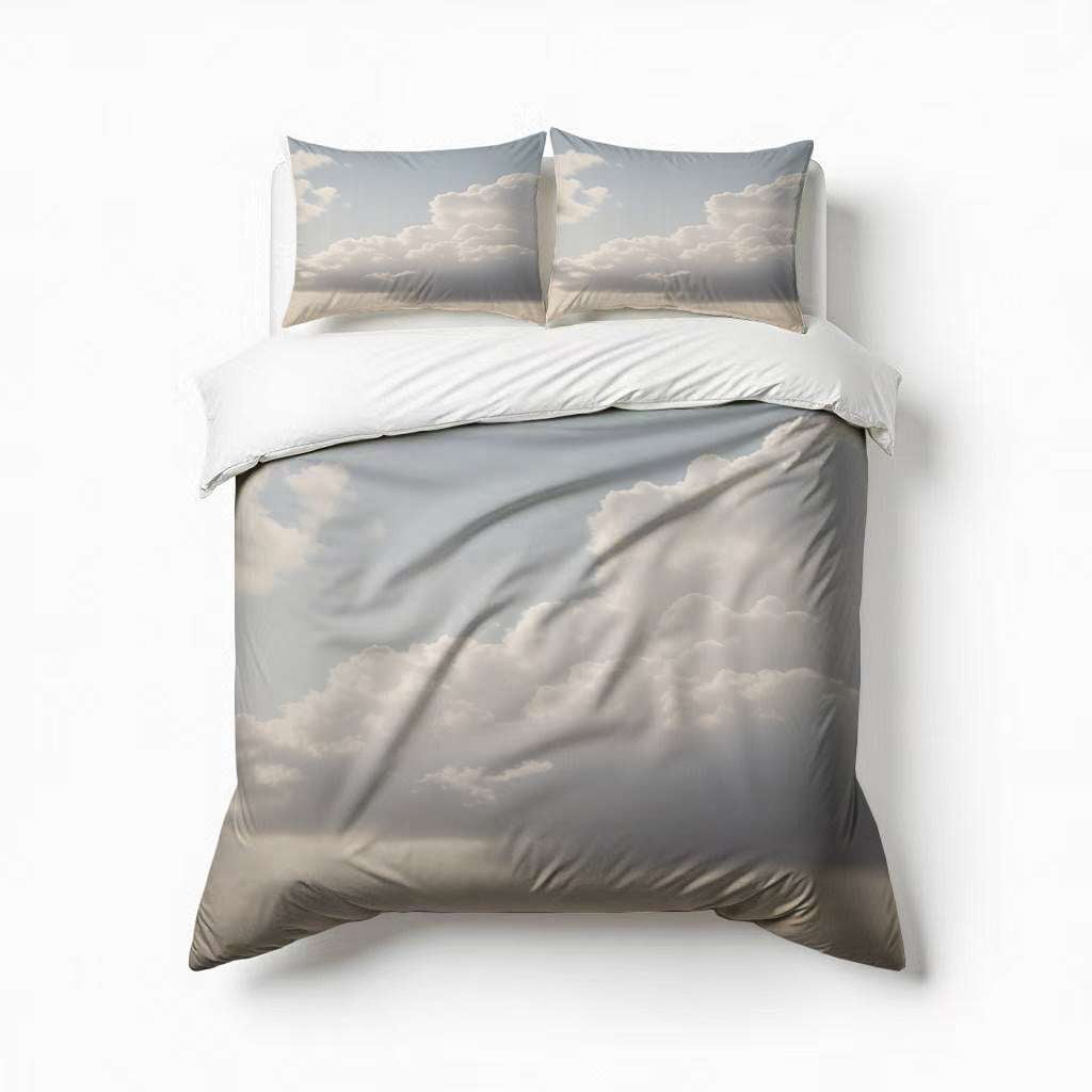 Cloudy Sky Texture Bedding Set 3 Pcs Soft Microfiber Quilt Cover For ...