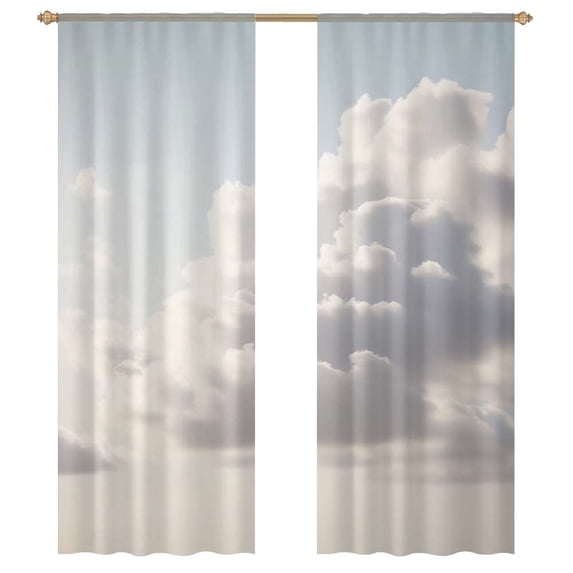 Cloudy Sky Texture Sheer Voile Curtain Window Tulle Curtains For Living ...