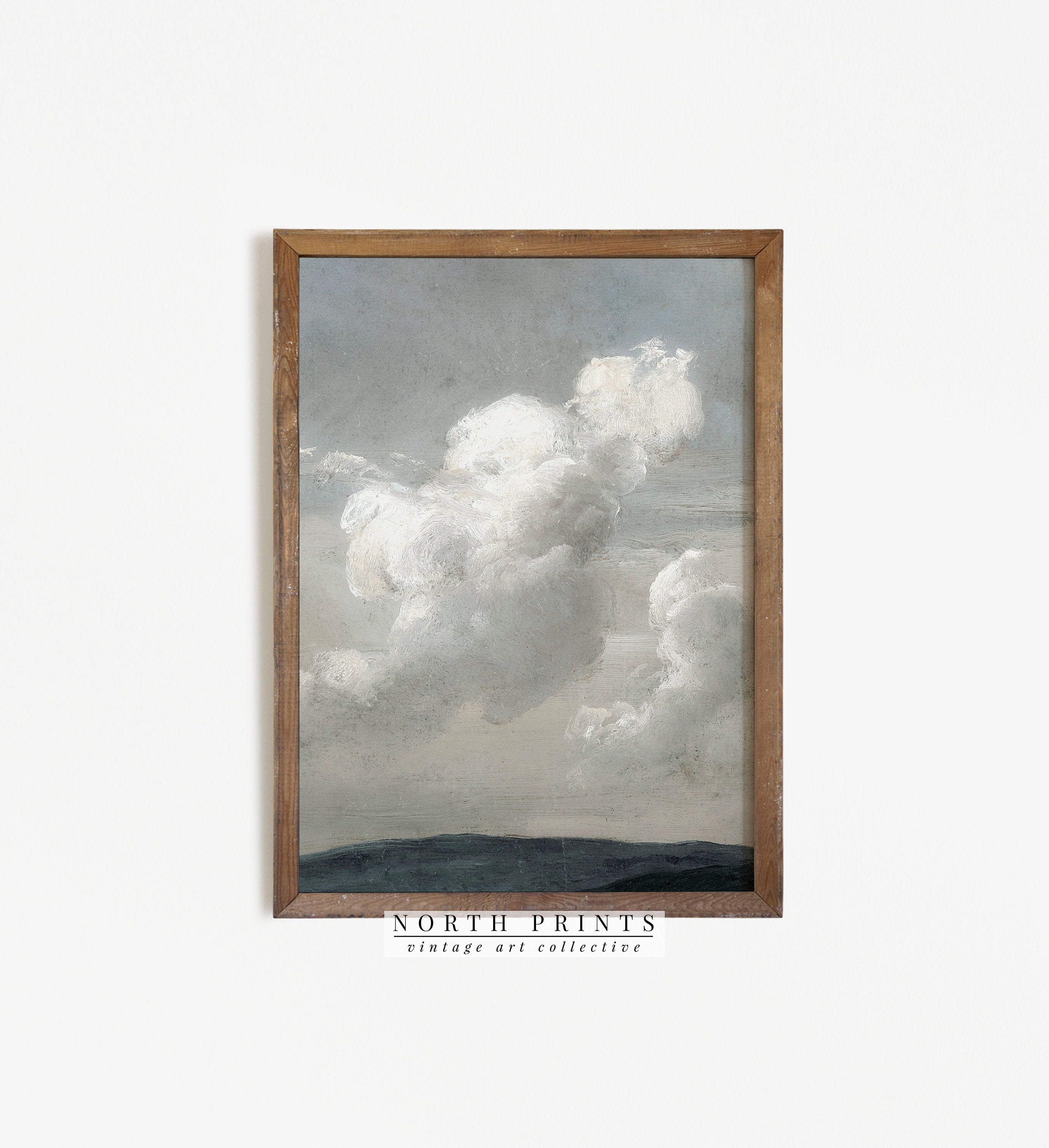 Cloudy Sky | Vintage Landscape Print Blue | North Prints | 613 UNFRAMED ...