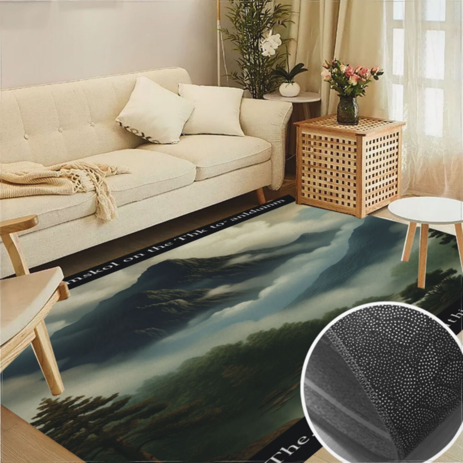 Cloudy Sky With Hazy Fog Surrounding Mountains, Rivers And Trees (1 ...