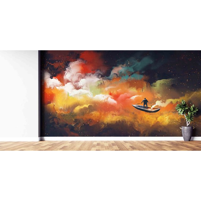 Cloudy Wallpaper, Paper Wall Art Wallpaper Wall Art, Bright Wallpaper ...