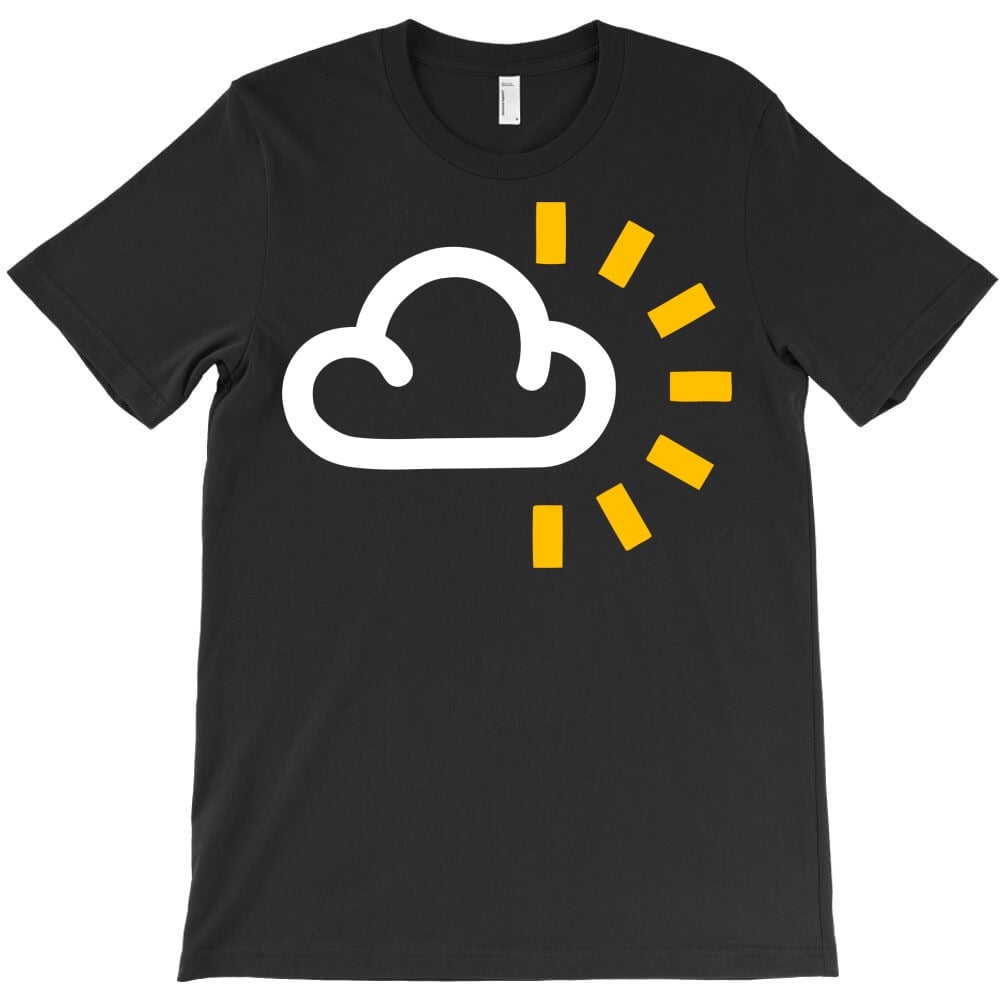 Cloudy With Sun Weather Symbol Themed Funny and Cute Themed Gift for a H45363 Unisex T-Shirt, Up ...