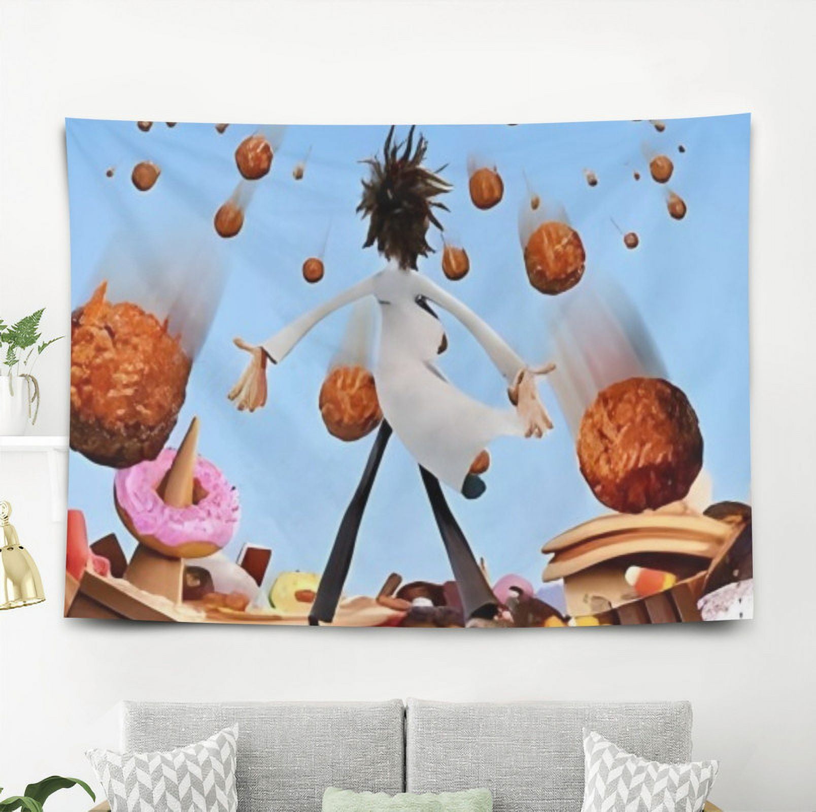 Cloudy with a Chance of Meatballs wall mounted 50*60 inches peach skin ...