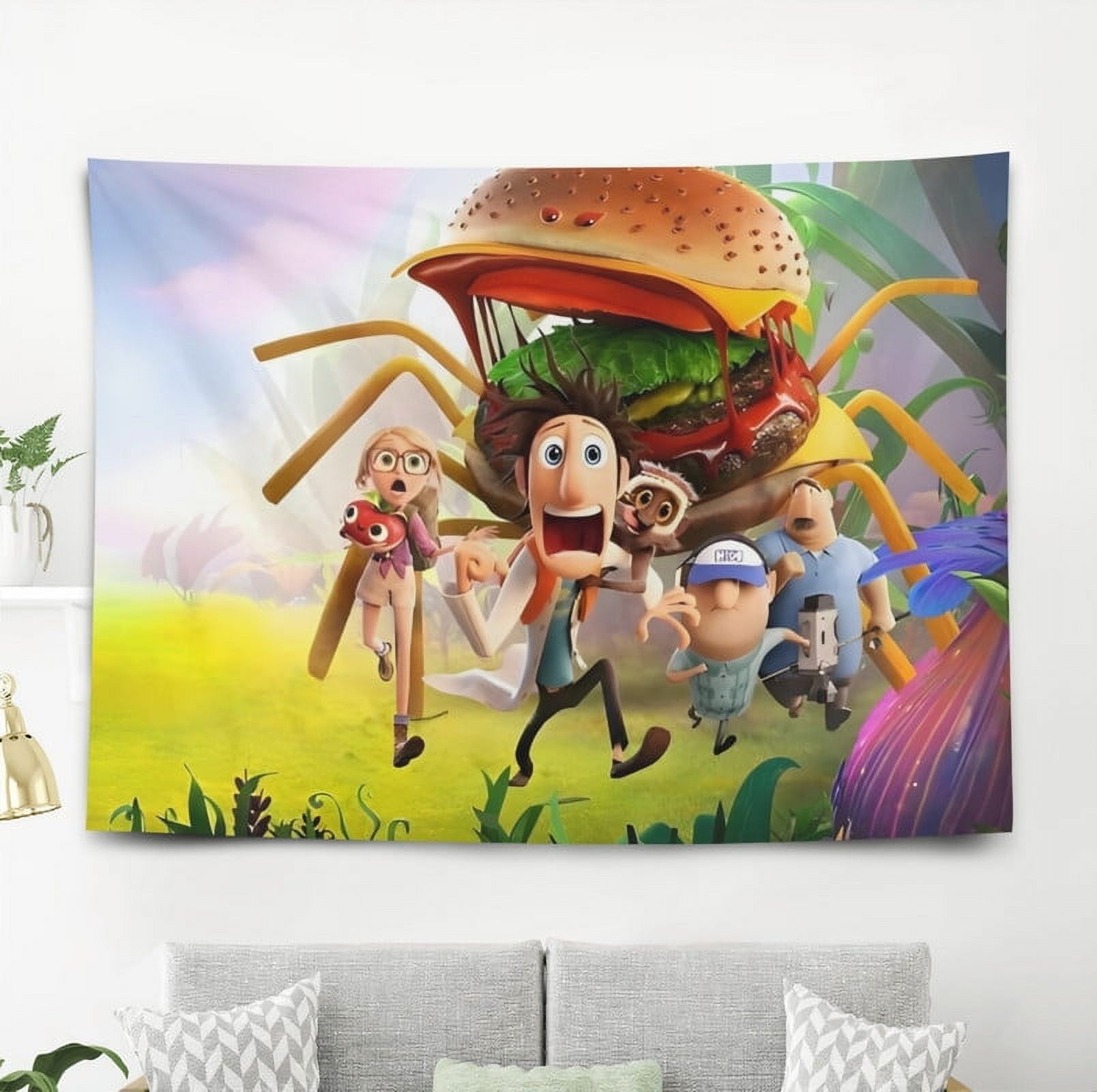 Cloudy with a Chance of Meatballs wall mounted 50*60 inches peach skin ...