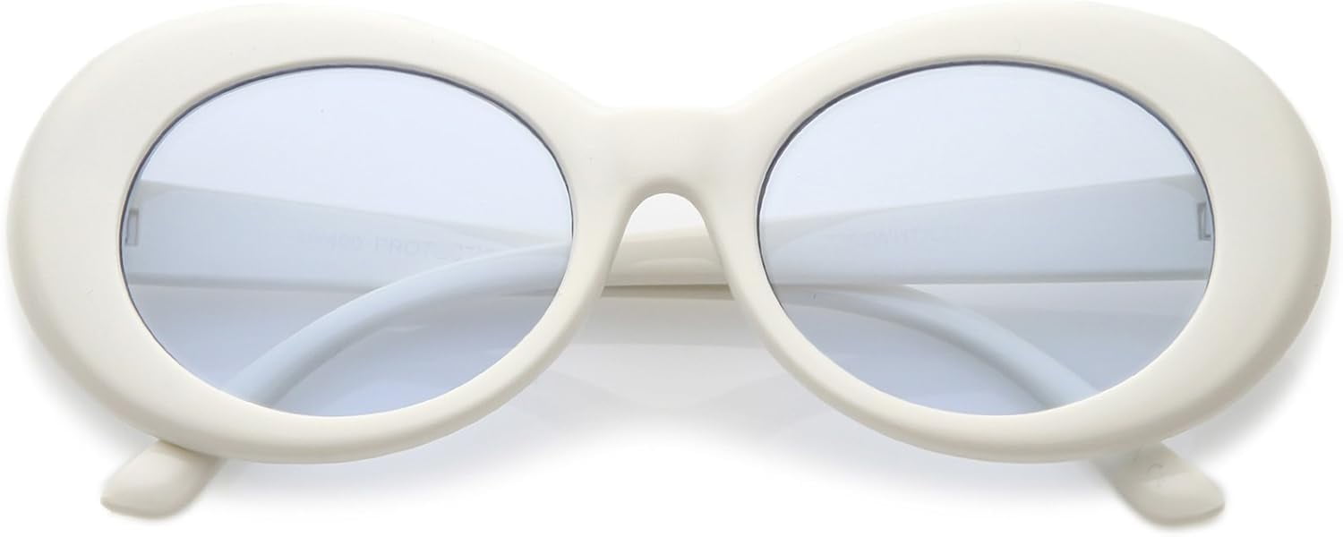 Clout Goggles Glasses Oval Sunglasses with Retro Bold Mod Thick Framed ...