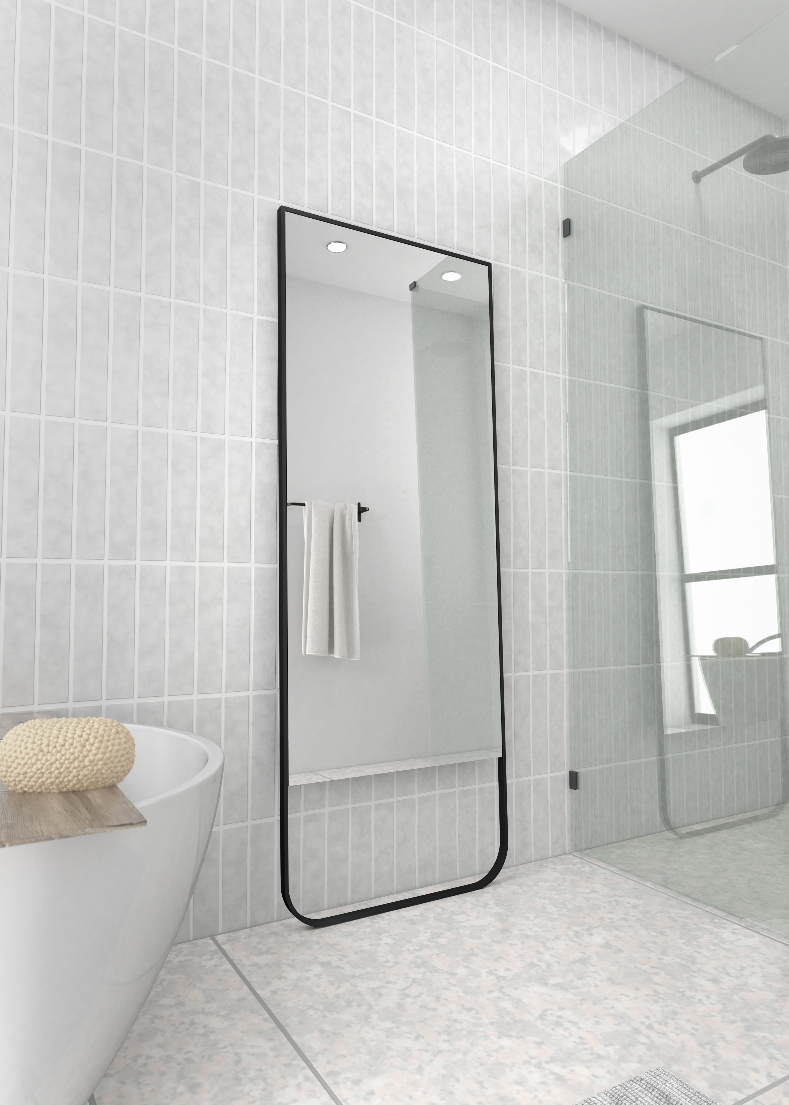 Clove 67 in x 24 in. Tall Rectangular Leaner Mirror Bottom - Walmart.com