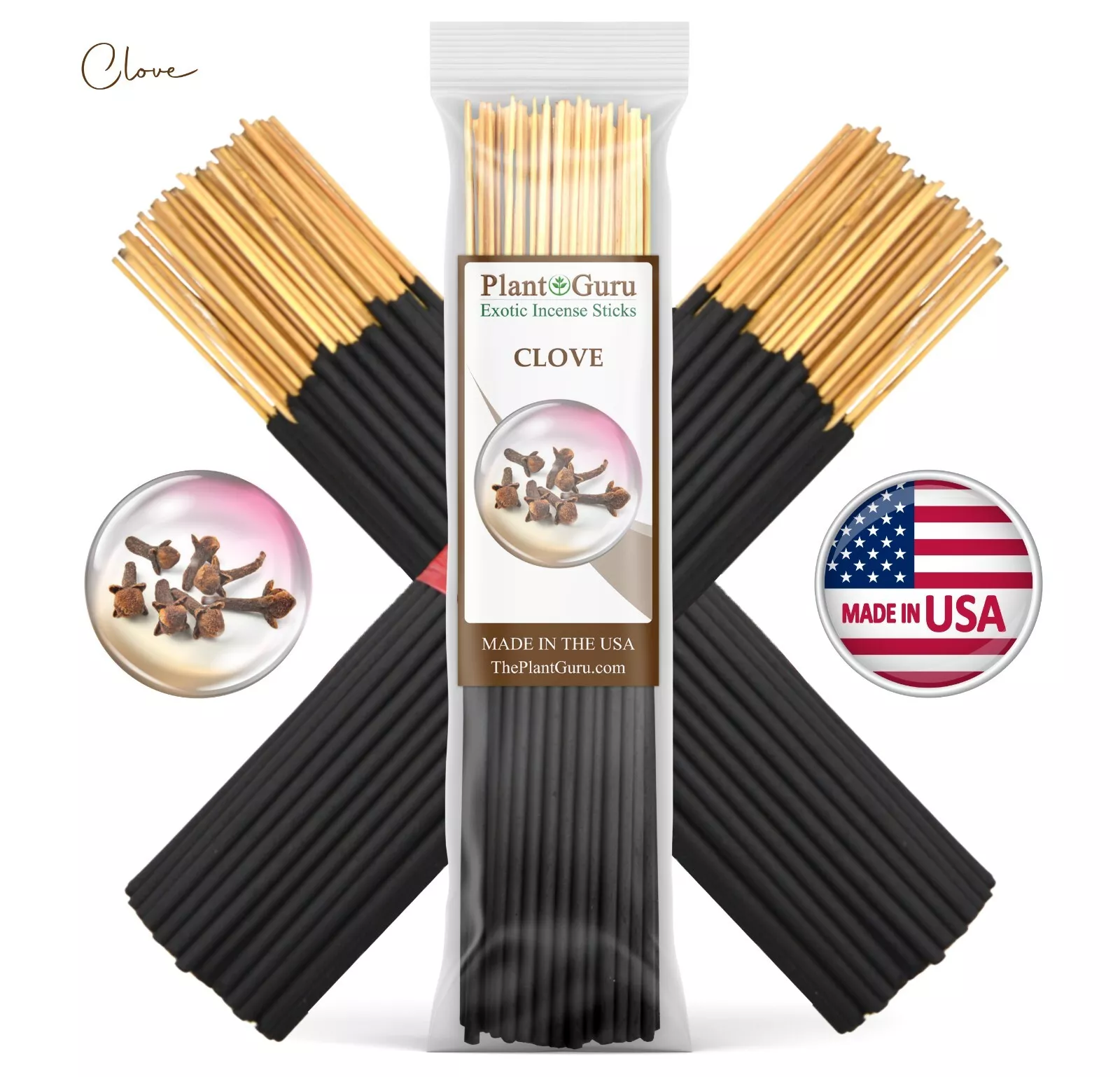 Plant Guru Clove Incense Sticks, 7 Inch, 85-100 Sticks, Long Burn Time ...