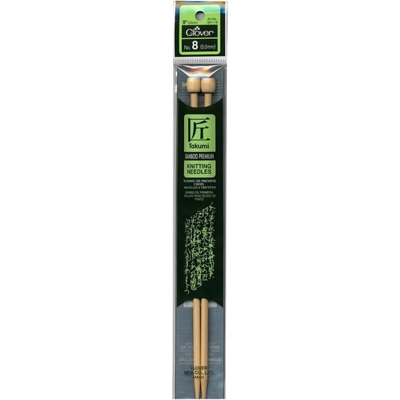 Clover, Single Point Knitting Needles, 9" Bamboo, Light & Smooth ...