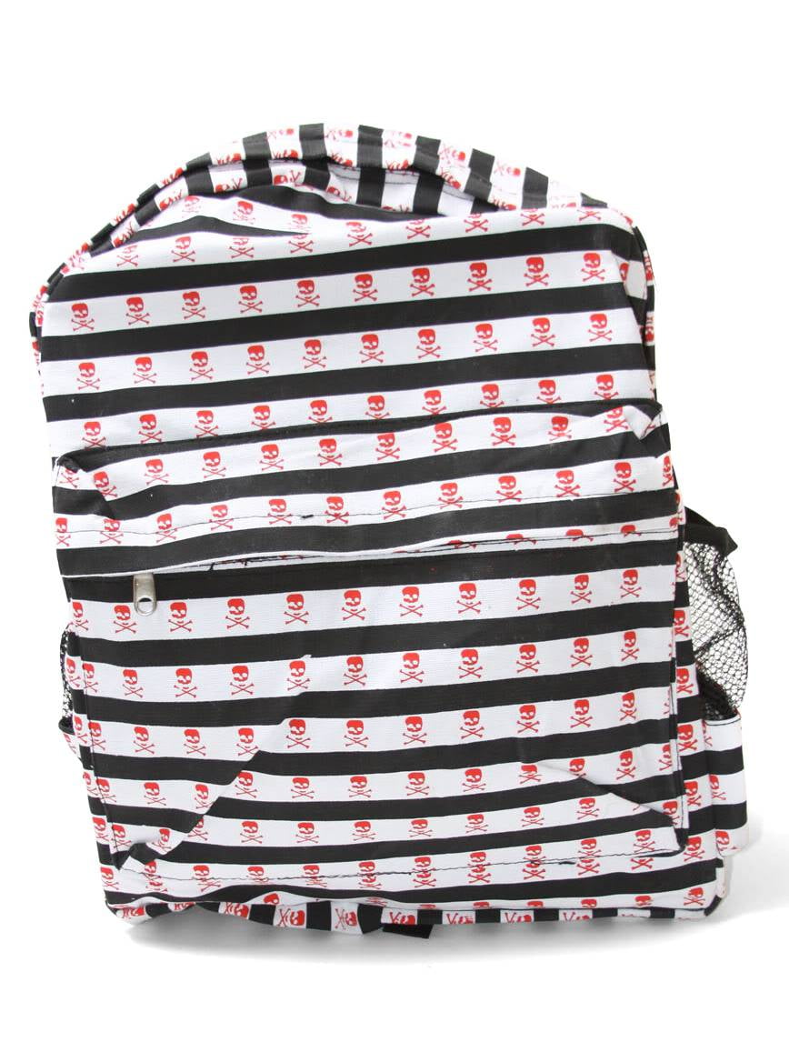 Clover Black and White Striped Skull Backpack - Walmart.com