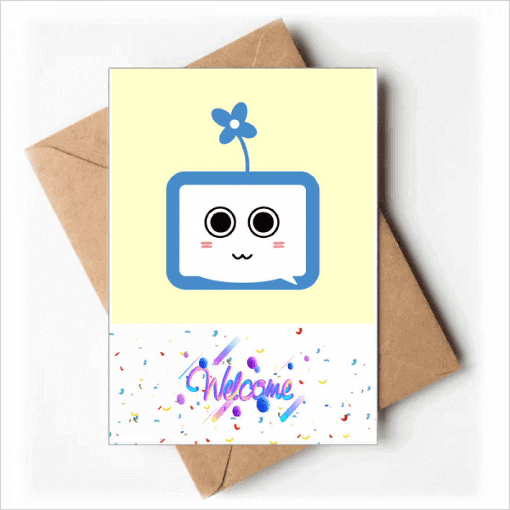 Clover Cute Small TV Original Face Cartoon Welcome Back Greeting Cards ...