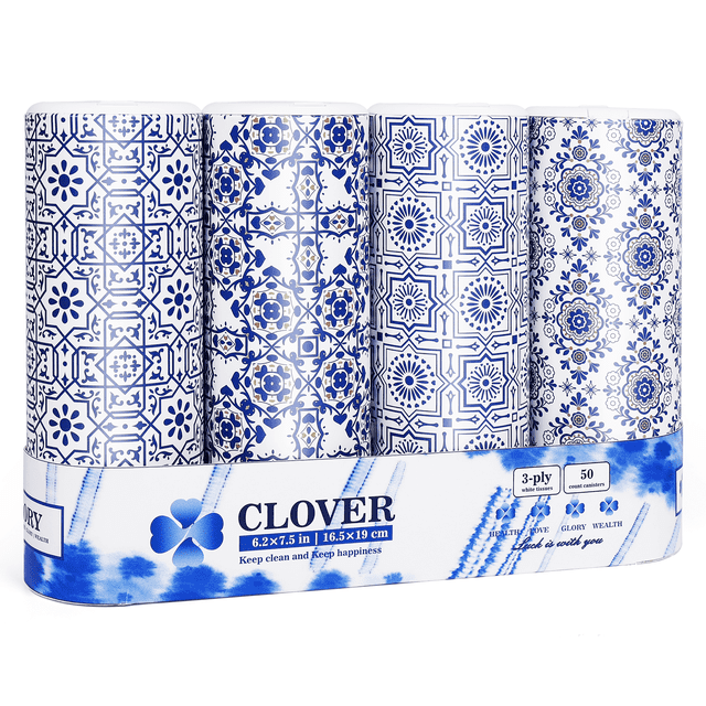 Clover Cylinder Facial Tissues for Car or Small Space，4 Tubes 3-Ply ...