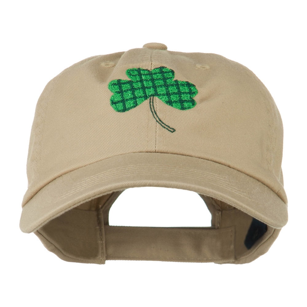 Clover Design Embroidered Cap - Khaki OSFM - Walmart.com