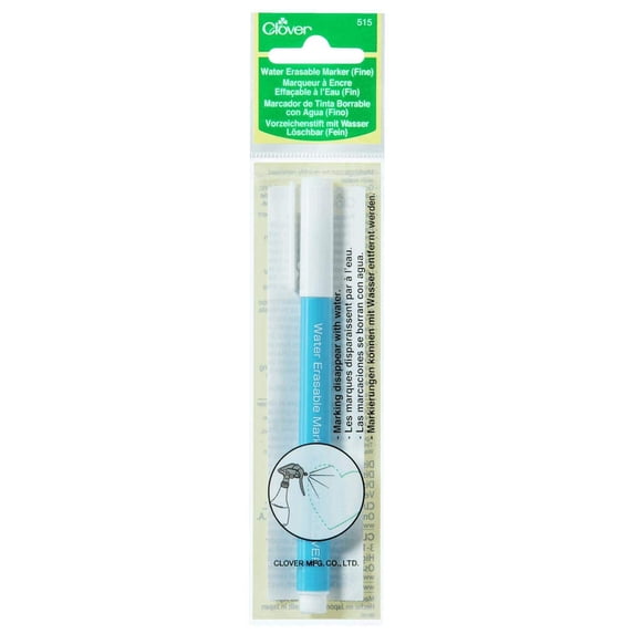Clover, Water Soluble Marker, Blue, Fine Point for Easy Removal ...