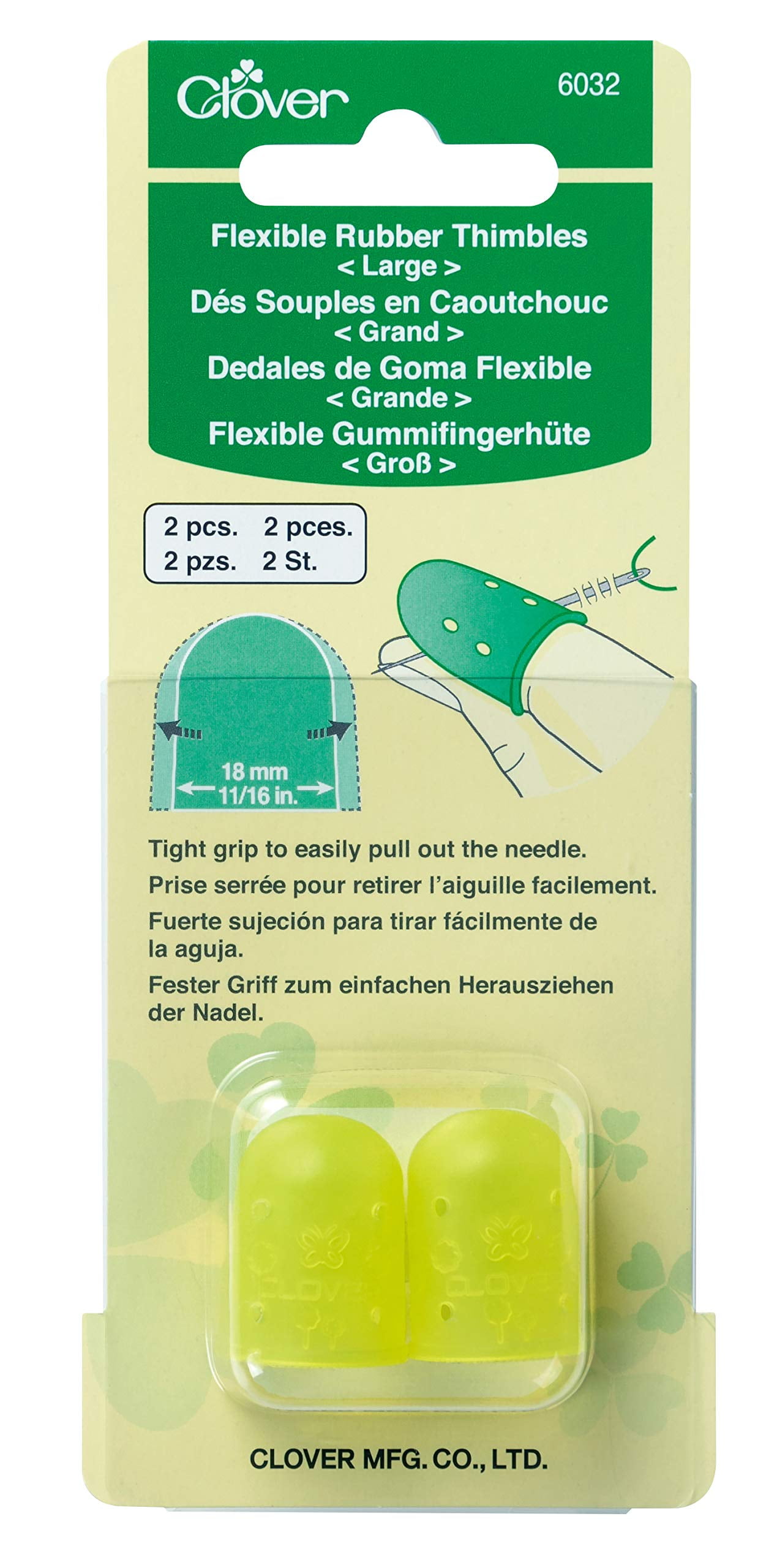 Clover Flexible Rubber Thimble-Large - Walmart.com