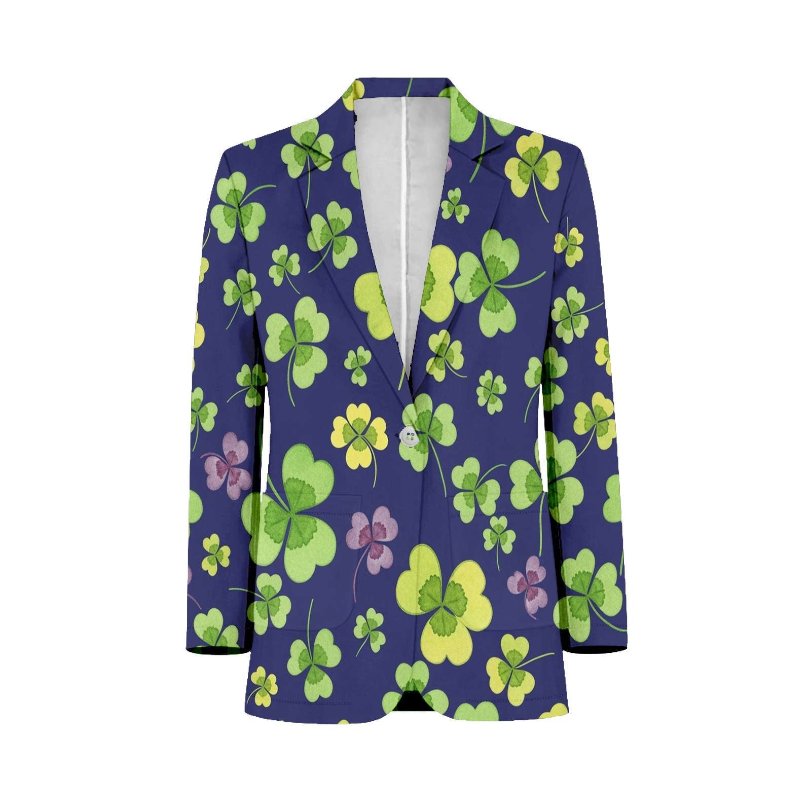 Clover Floral Pattern Customized Men's Suits full man Shawl Collar ...
