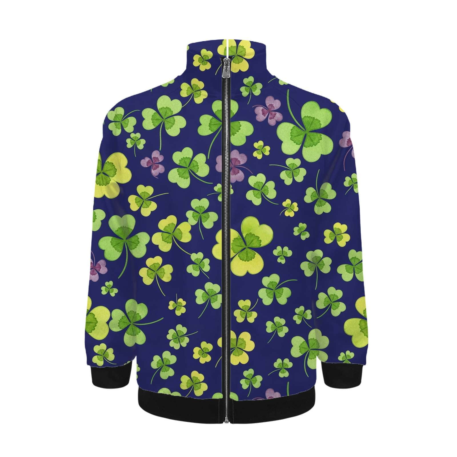 Clover Floral Pattern Jacket Men's Street Cool Long Sleeves Coat ...