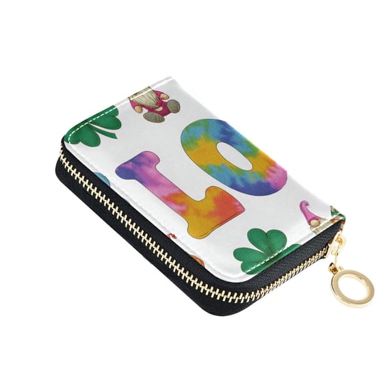 Clover Gnome Love Sign Valentine Women's Credit Card Holder PU Leather ...