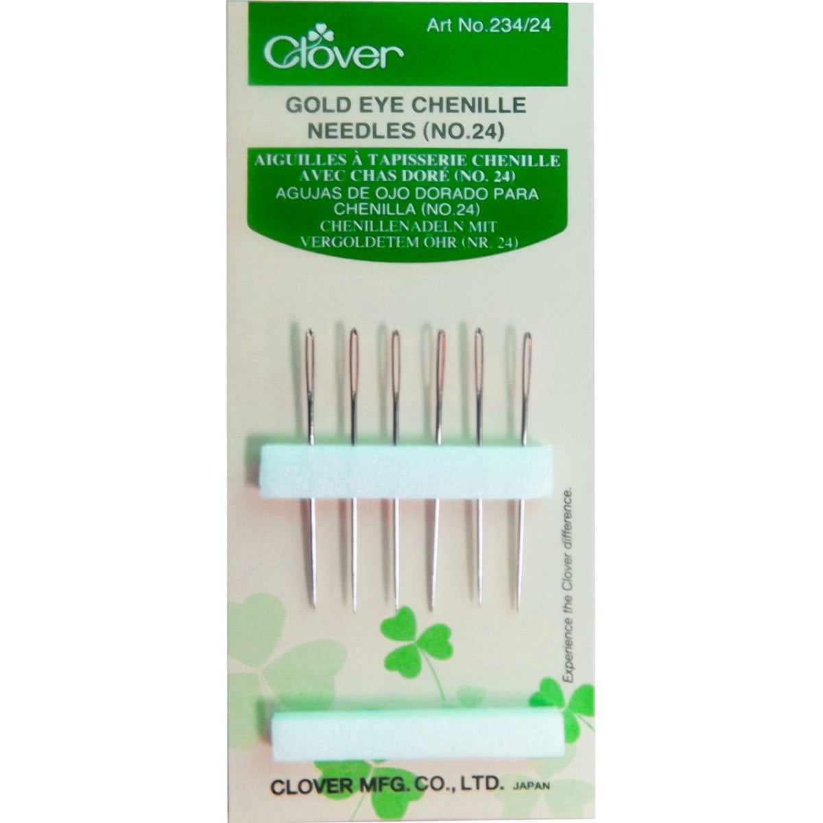 CLOVER Chenille Needles Gold Eye, Large Size 24, Pack of 6, Sewing and ...