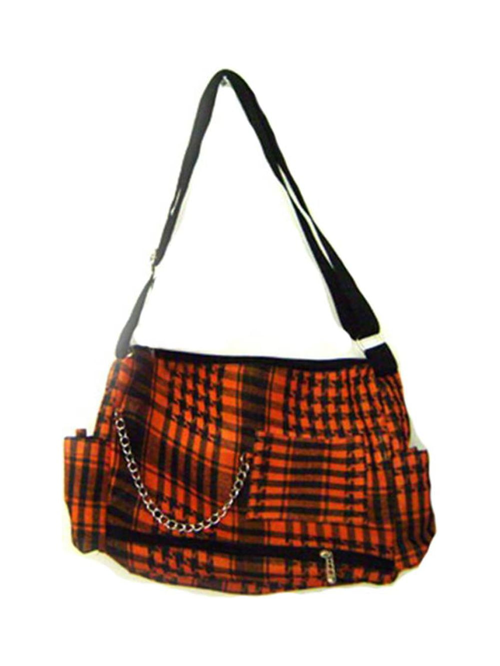 Clover Handbag Chained Purse - Orange Striped - Walmart.com