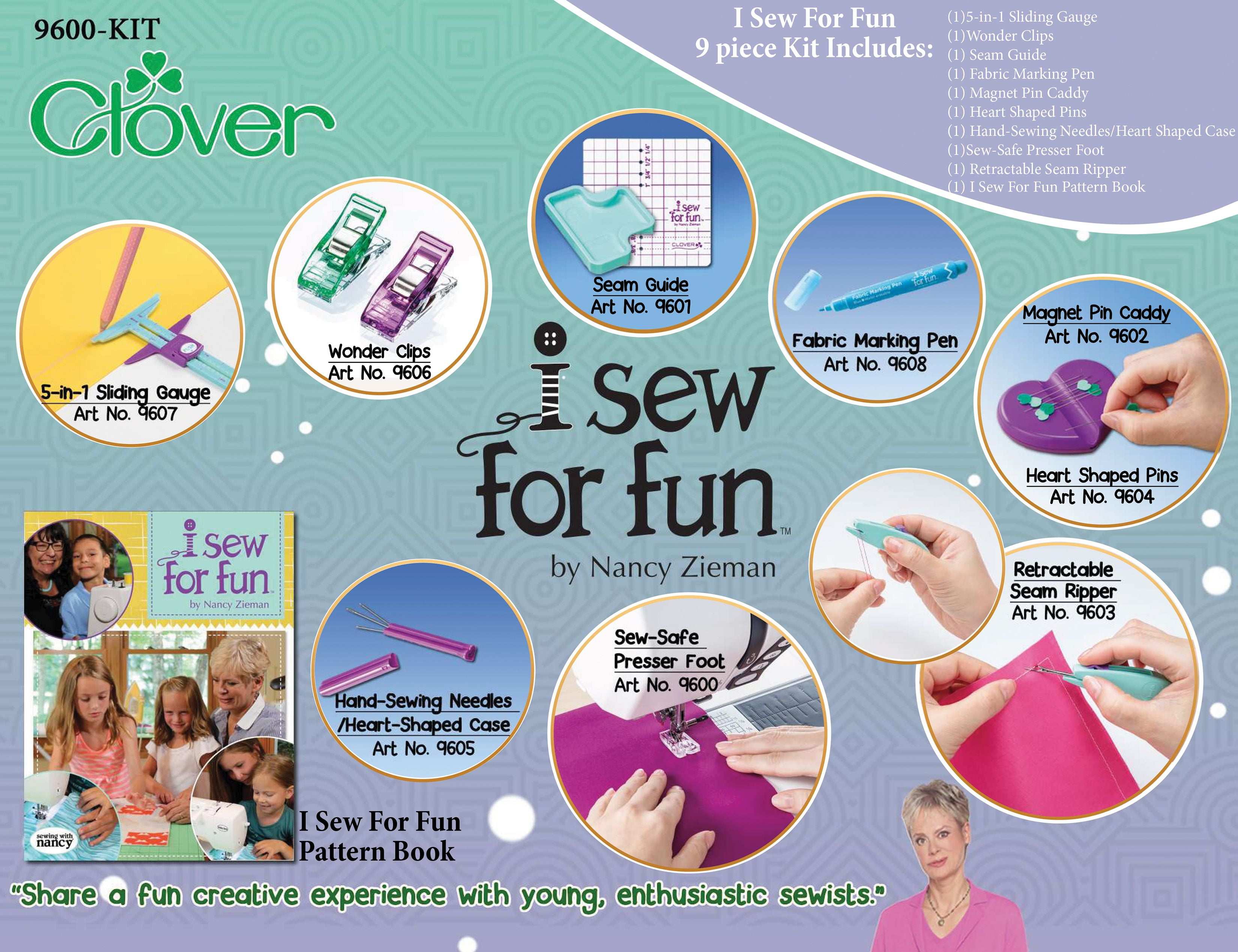 Clover I Sew For Fun Bundle By Nancy Zieman-Box Size 14"X10"X2 ...