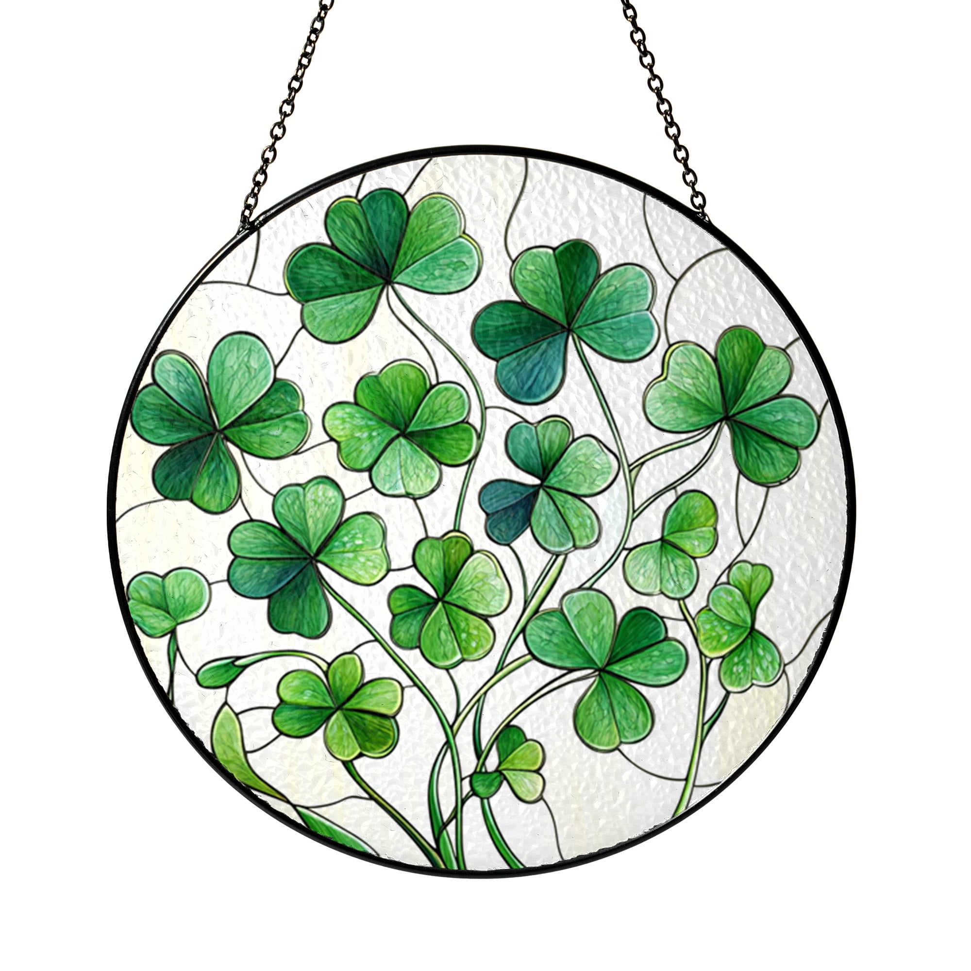 Clover Inspired Leaf Glass Style Window Hanging – Nature Home ...