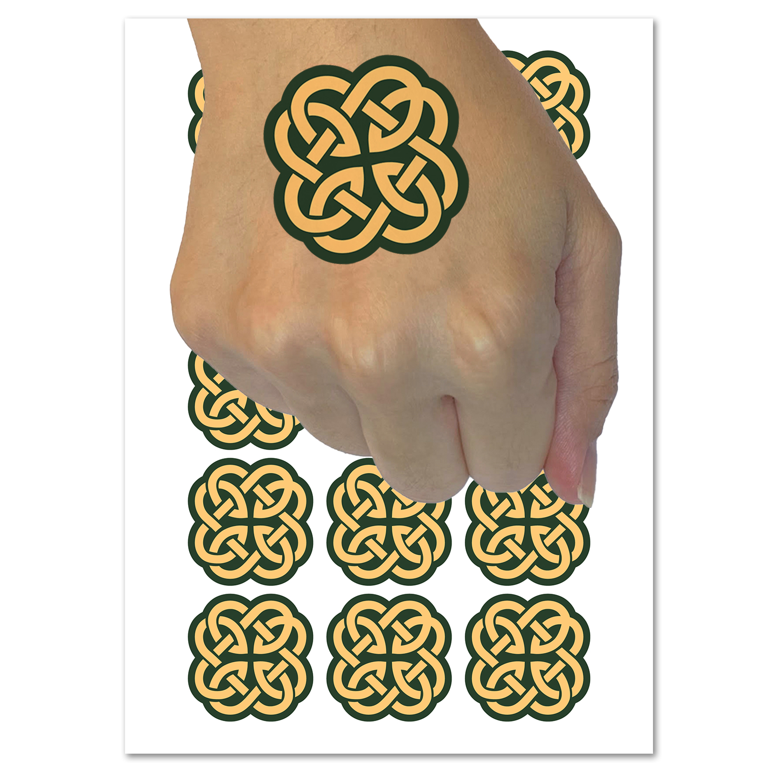 Clover Irish Celtic Knot Water Resistant Temporary Tattoo Set Fake Body ...