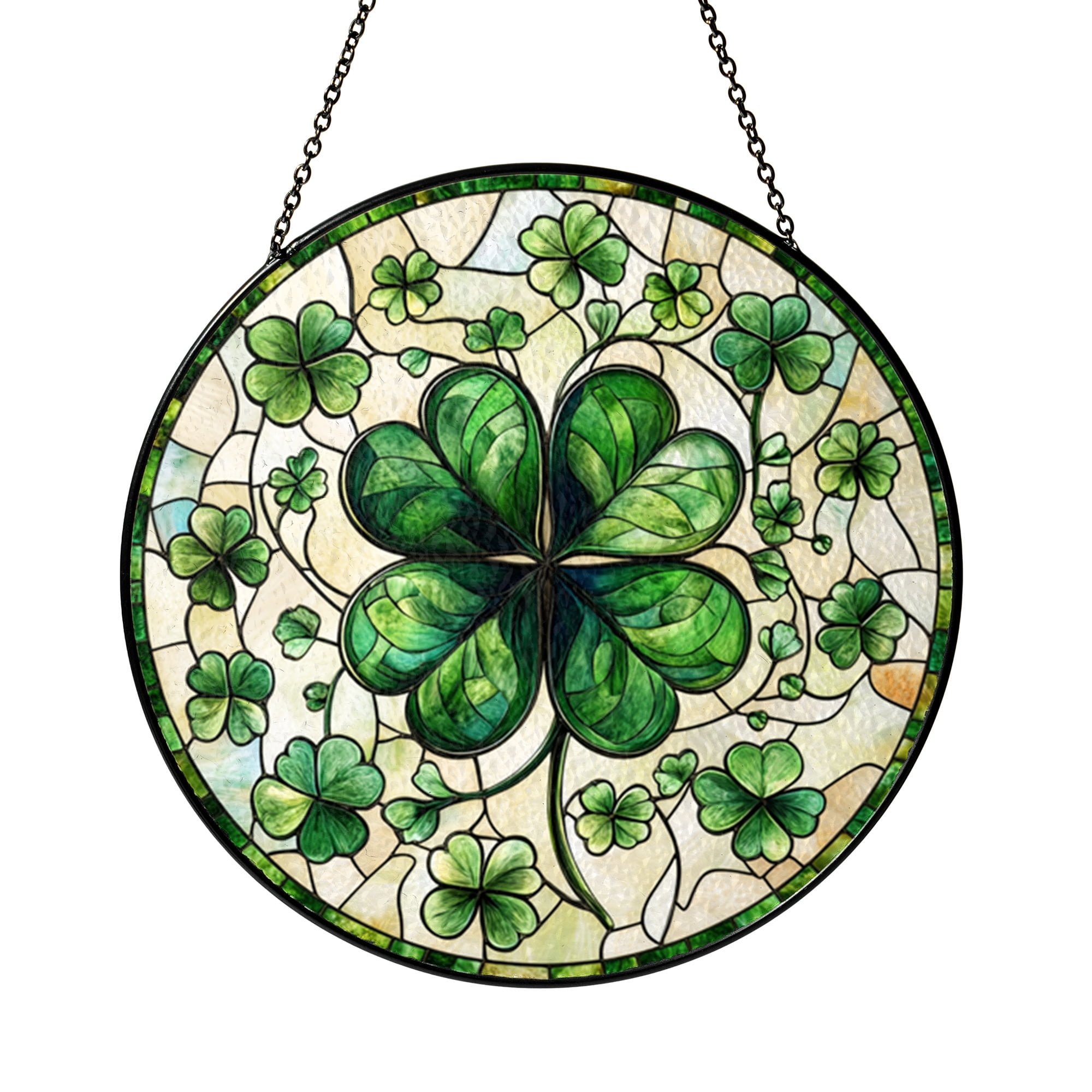 Clover Leaf Decorative Stained Glass Style Suncatcher Window Hanging ...