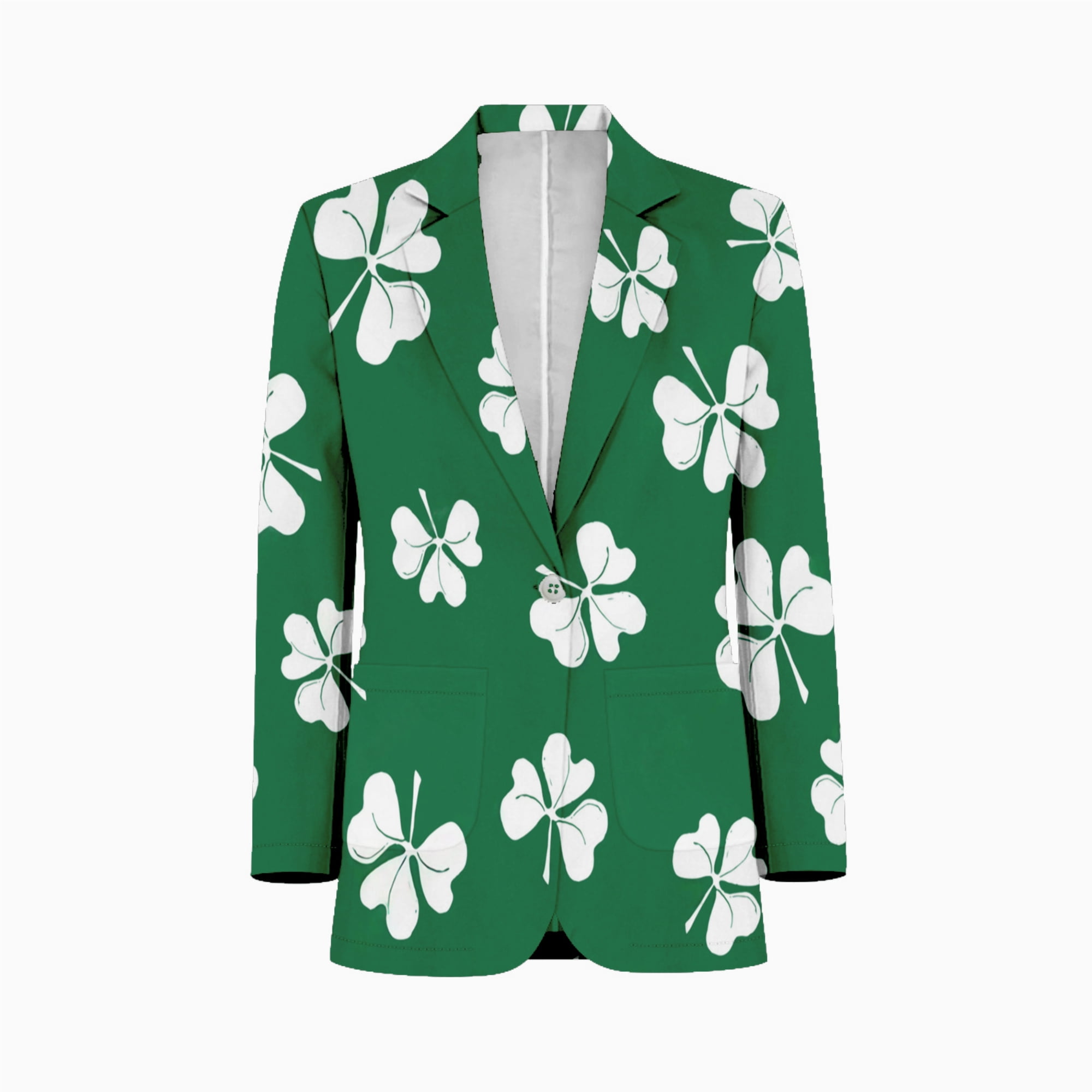 Clover Leaf Hand Drawn Doodle Mens Suits Shawl Collar Slim Fit Suit ...