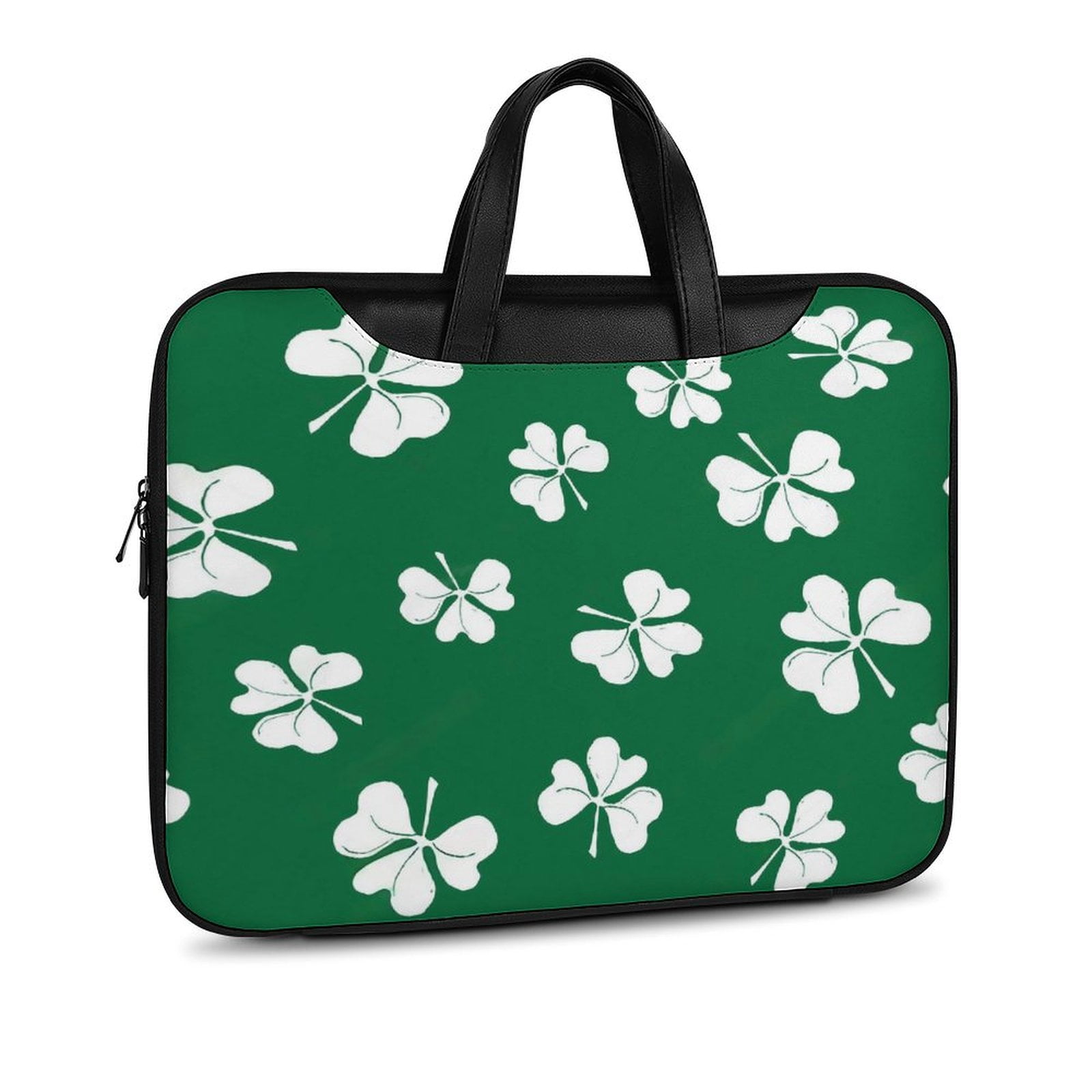 Clover Leaf Hand Drawn Doodle PU Leather Laptop Bag Women Man Office ...