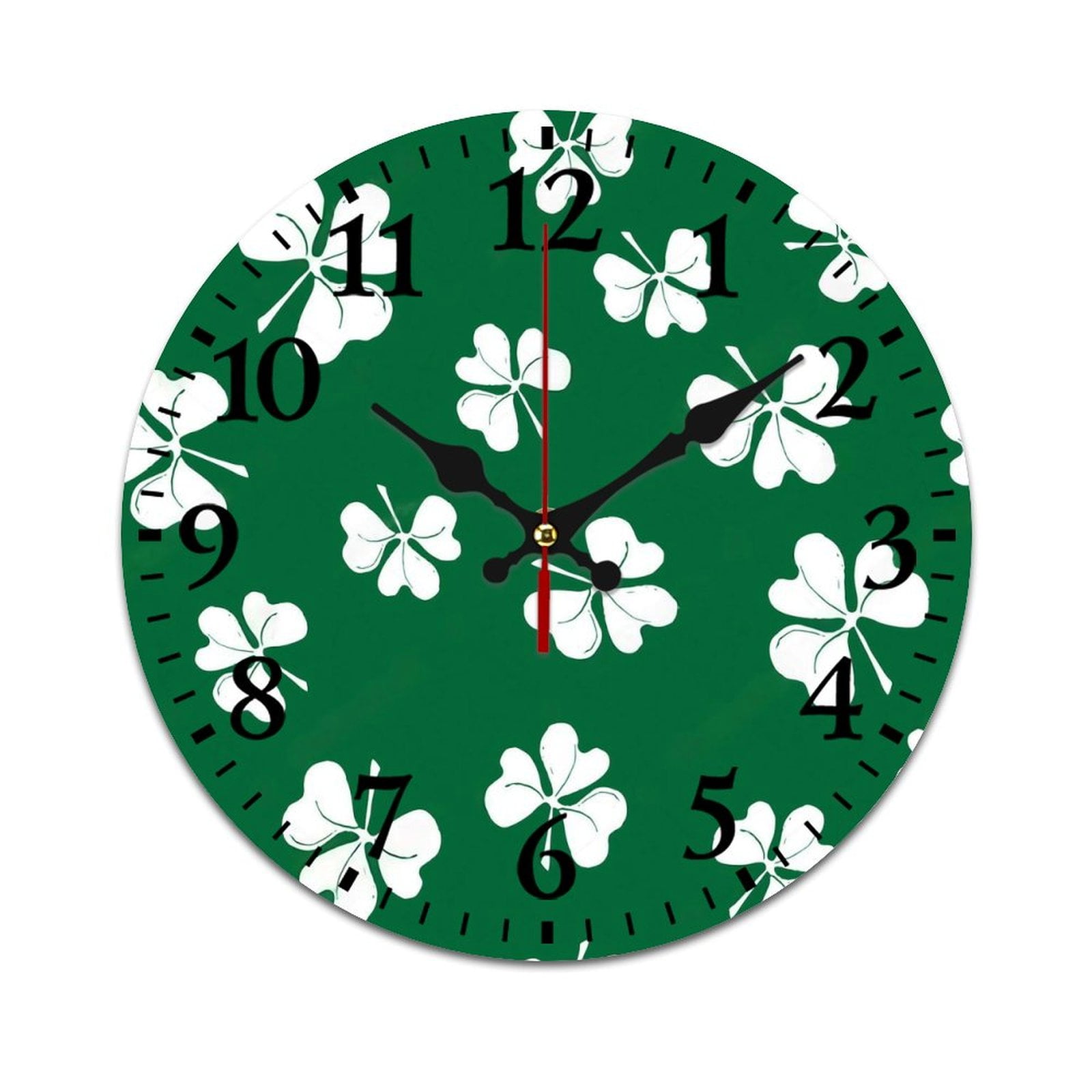 Clover Leaf Hand Drawn Doodle Wall Clock Modern Design Clocks Wall ...