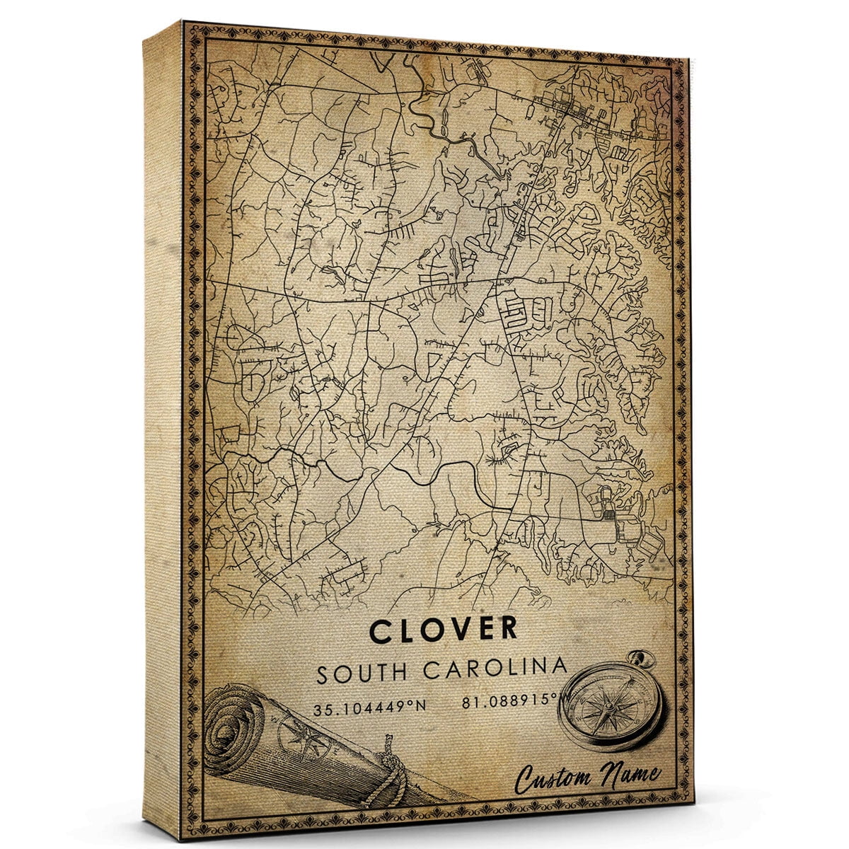 Clover Map Poster, South Carolina Map Art Poster, Canvas, Clover Map ...