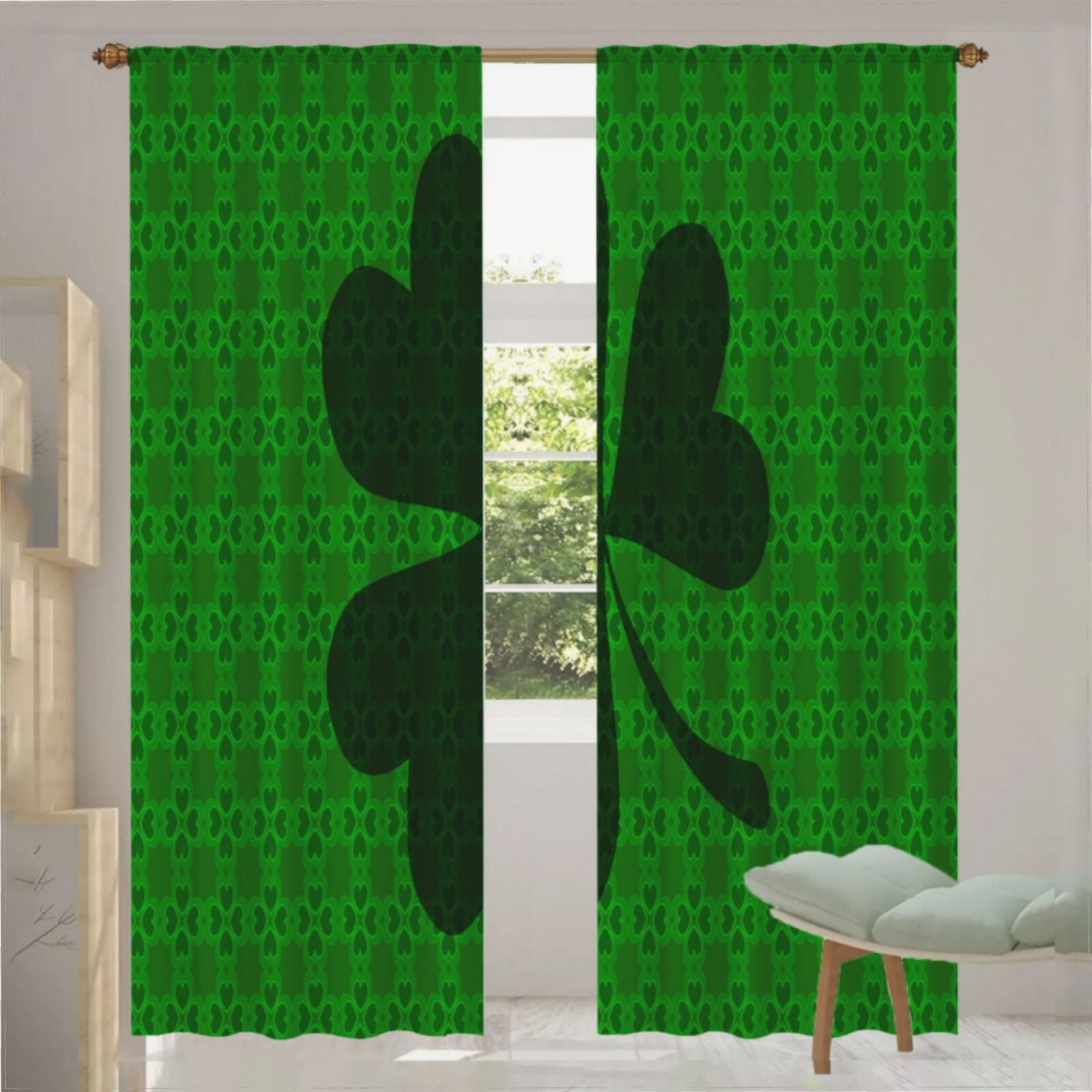 Clover Pattern Window Tulle Curtains for Living Room Kitchen Modern ...
