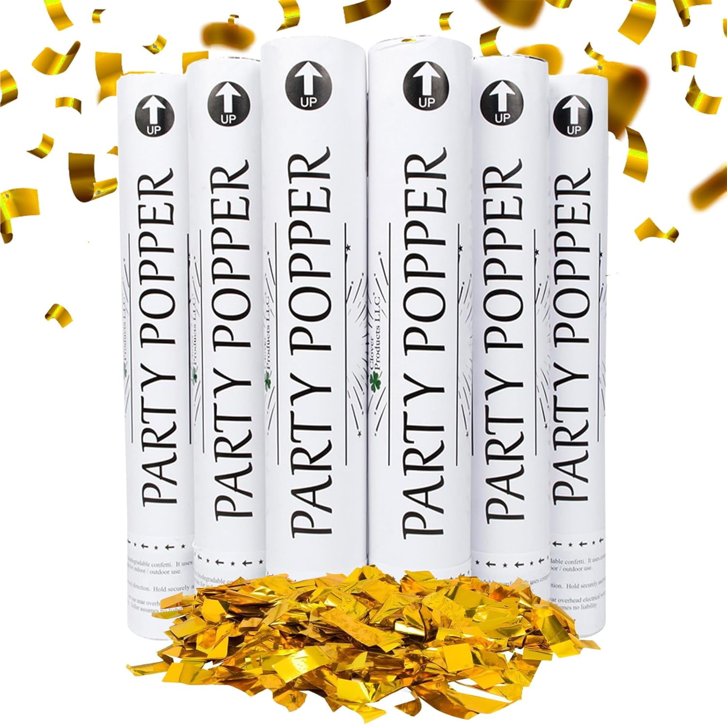 Clover Products Confetti Poppers Premium Large Confetti Cannon - 6 Pack ...