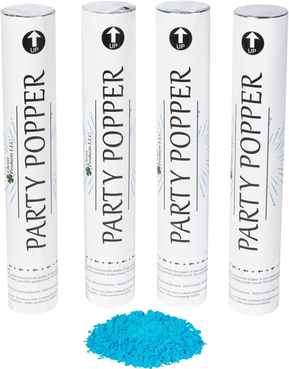 Clover Products Premium Gender Reveal Powder Cannon - 4 Pack Includes 4 ...