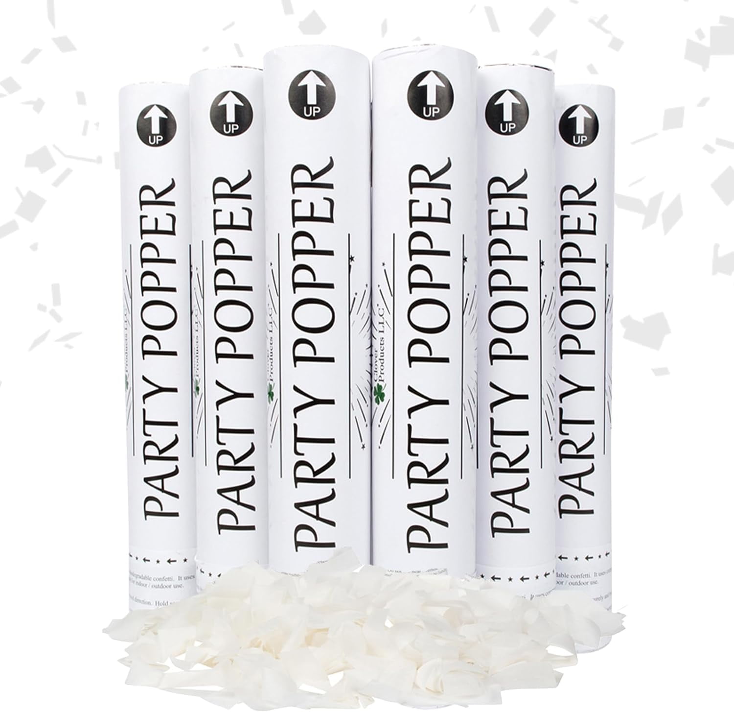 Clover Products Premium Wedding Confetti Cannon – (6 Pack) White ...