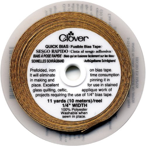 Clover, Quick Bias Fusible Bias Tape, .25"X11yd, Gold Lame - Walmart.com