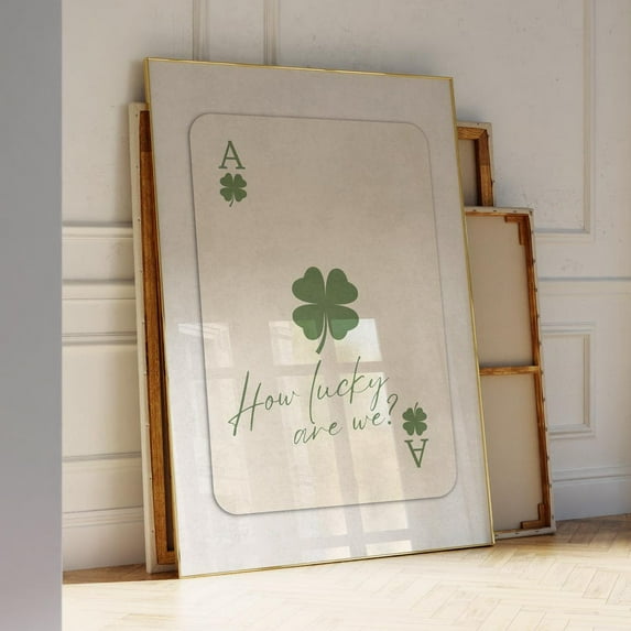 Clover Quote Print: Lucky Four-Leaf Clover, Green Dorm Decor UNFRAMED ...