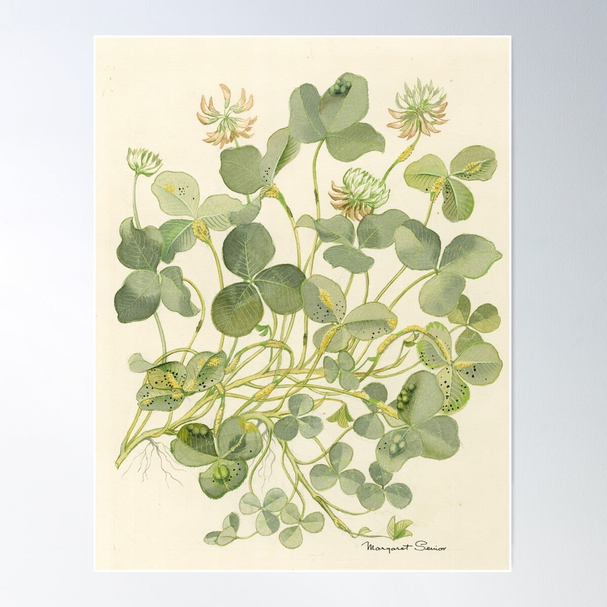 Clover Rust Poster Wall Art, Modern Wall Decor For Living Room Bedroom, 24x36 UNFRAMED - Walmart.com