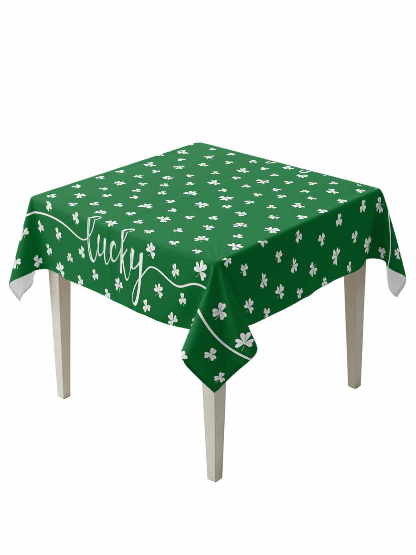 Clover Table Cloth, St. Patrick's Day Green Shamrock Waterproof ...