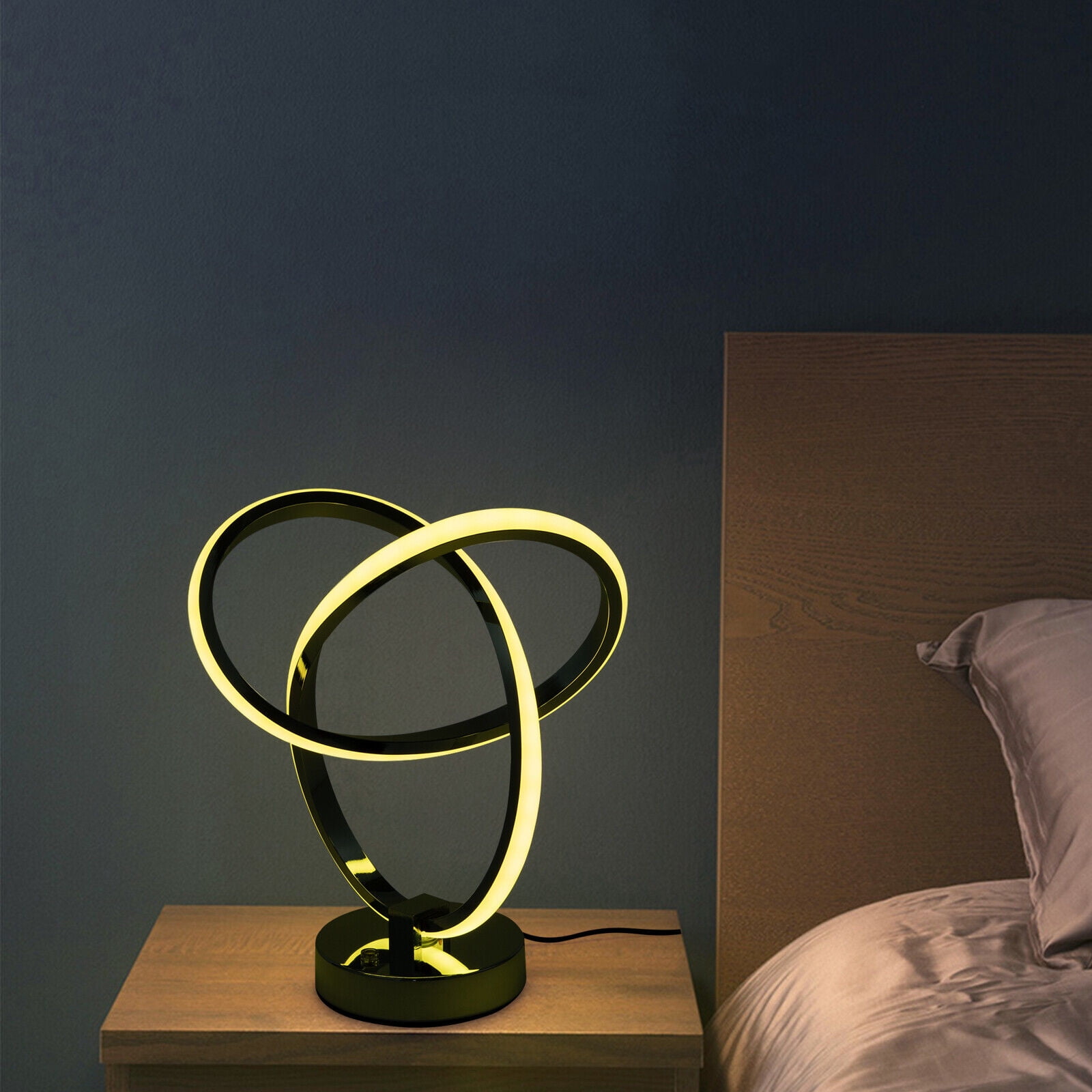 Clover Table Lamp 7 Color Push Button Dimmable Nightstand Desk Light ...