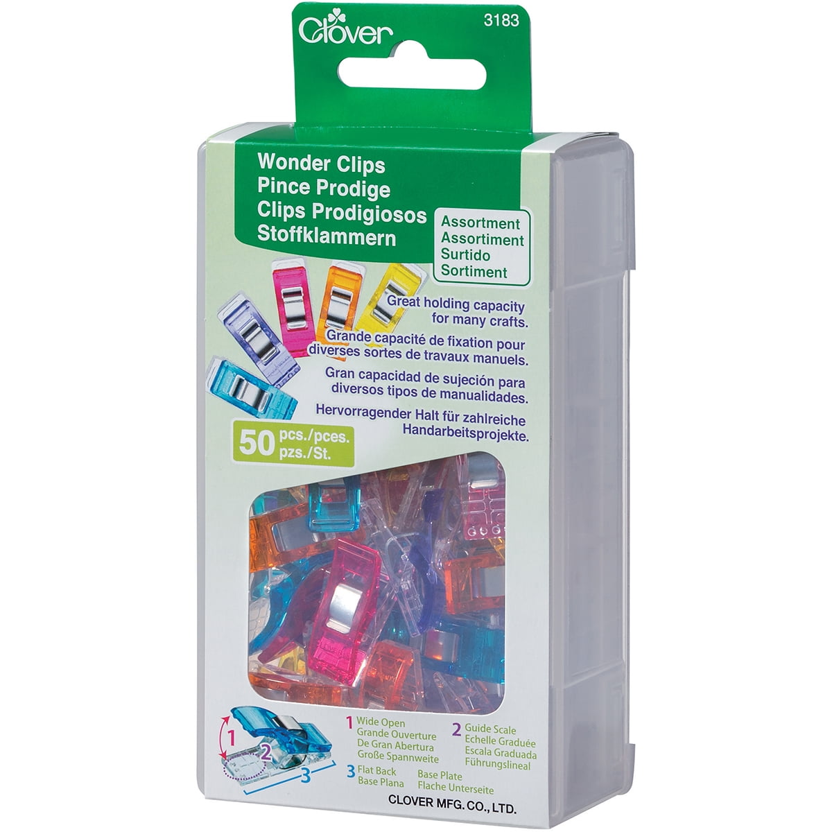 Clover Wonder Clips Assorted Colors 50/Pkg - Walmart.com