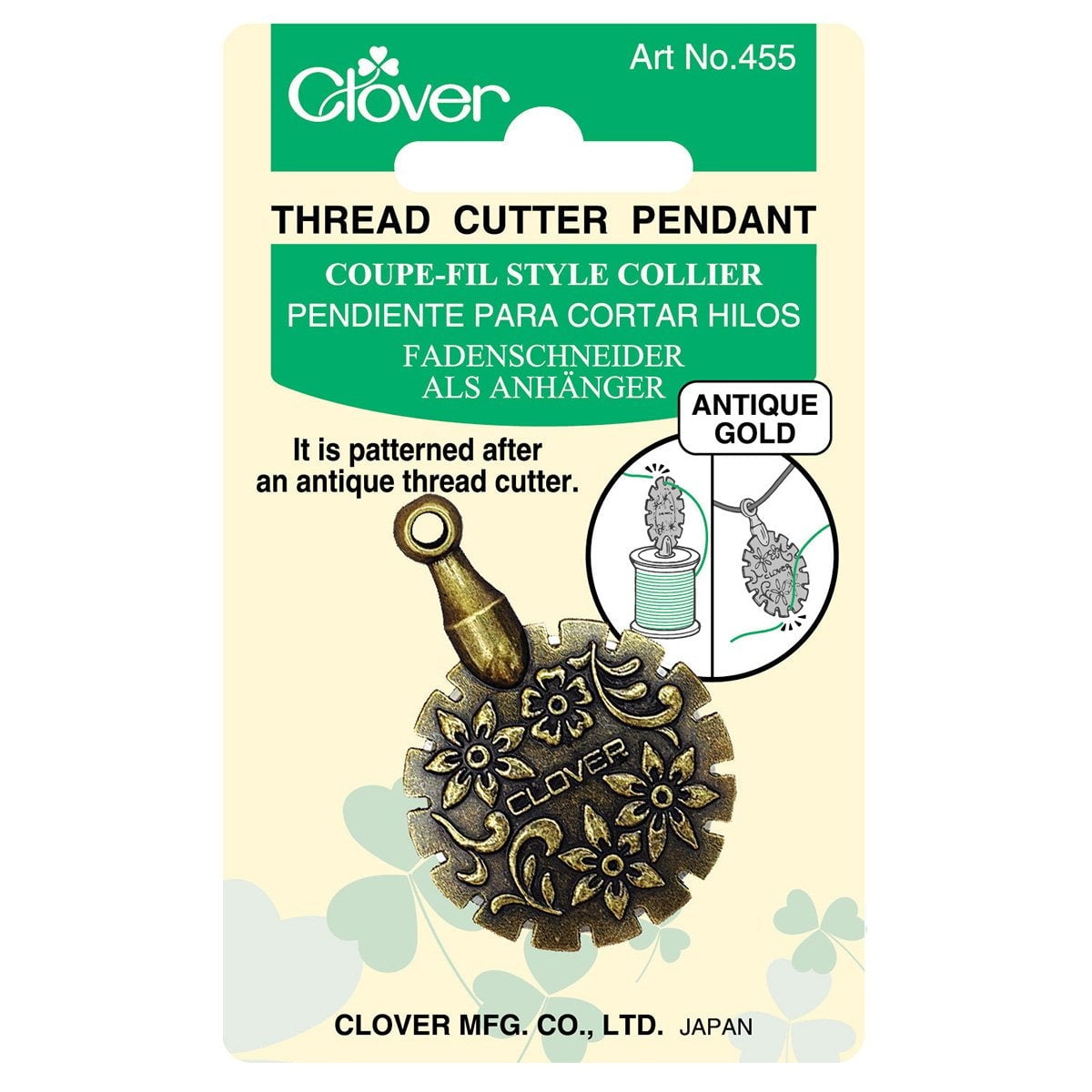 Clover Yarn Cutter Pendant-Antique Gold - Walmart.com