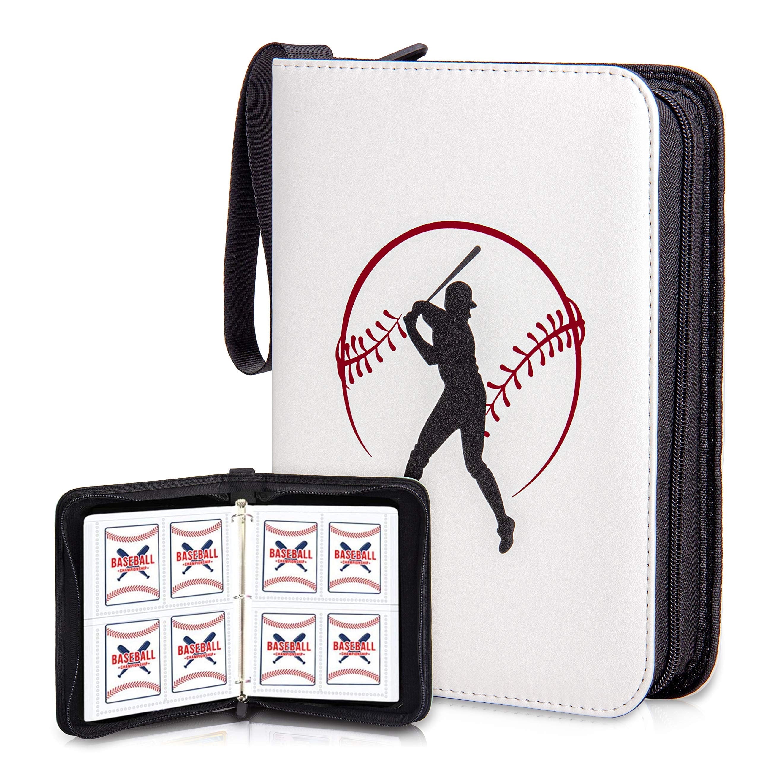 CloverCat 4 Pocket Baseball Card Binder, 50 Double-Sided Sheets, Three ...