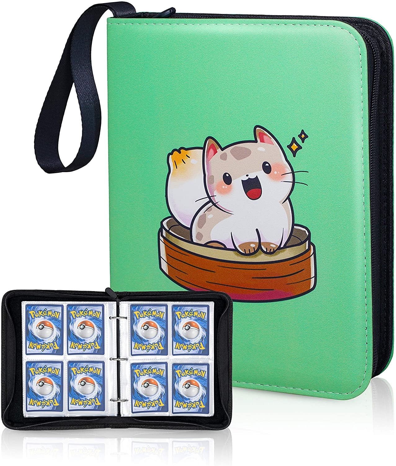 Clovercat Waterproof 4 Pocket Trading Card Binder with 50 Double-Sided ...