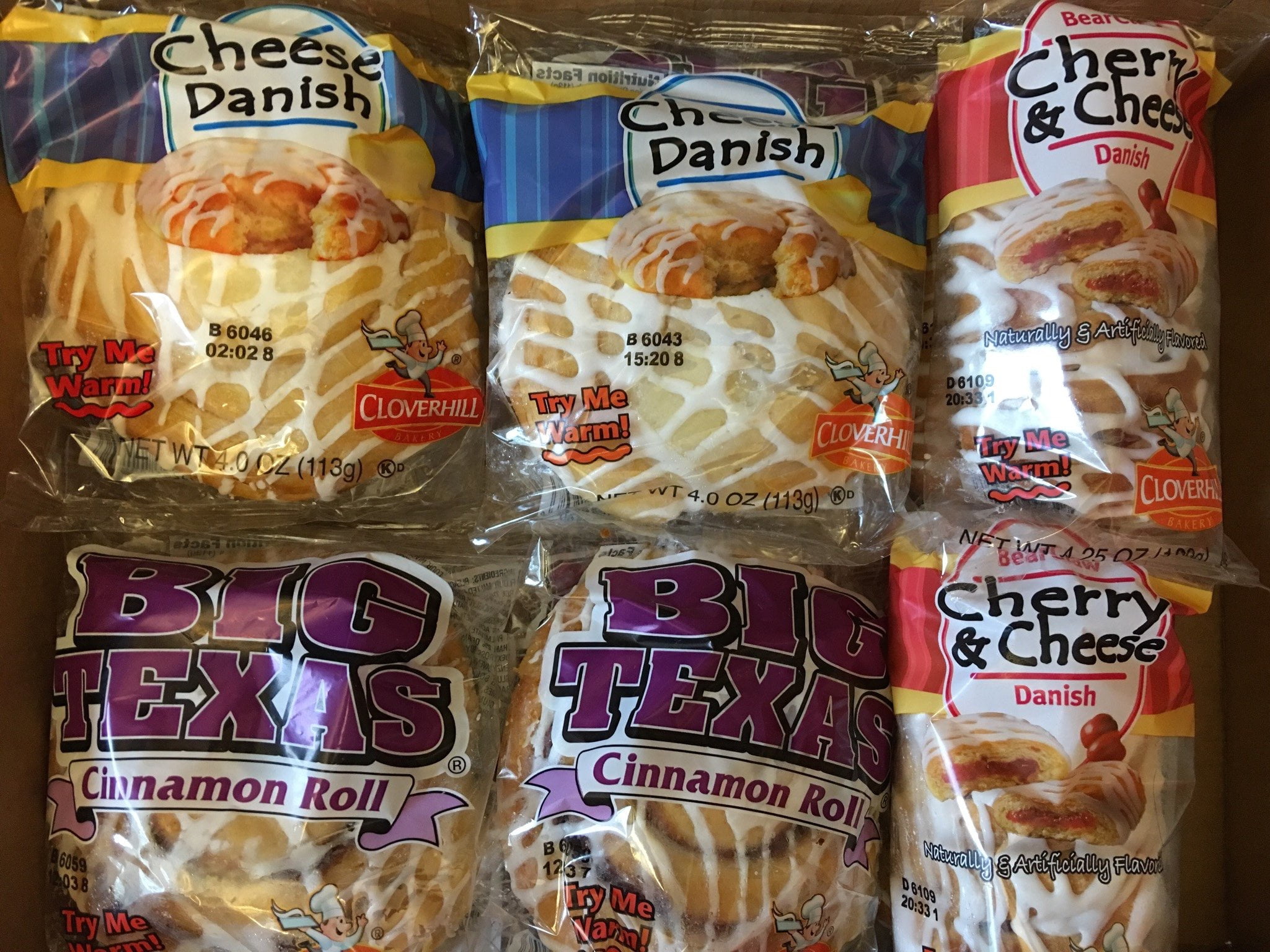 Cloverhill Bakery Danish Pastry Variety Pack, Cream Cheese, Cherry ...