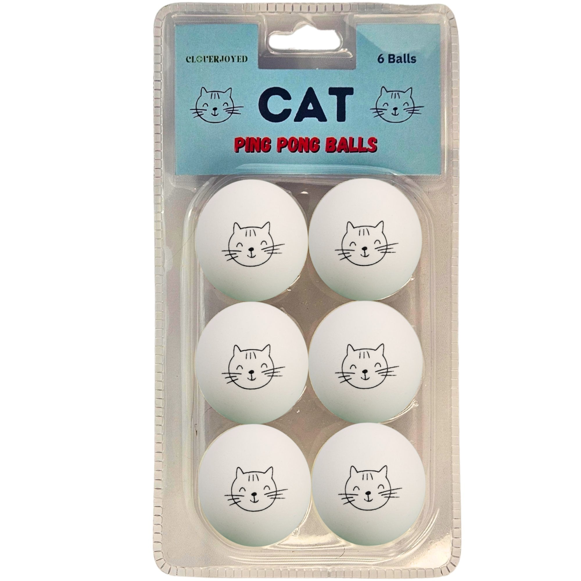Cloverjoyed Cat Ball Toys - 6 Pack Ping Pong Balls for Cats - Gift ...